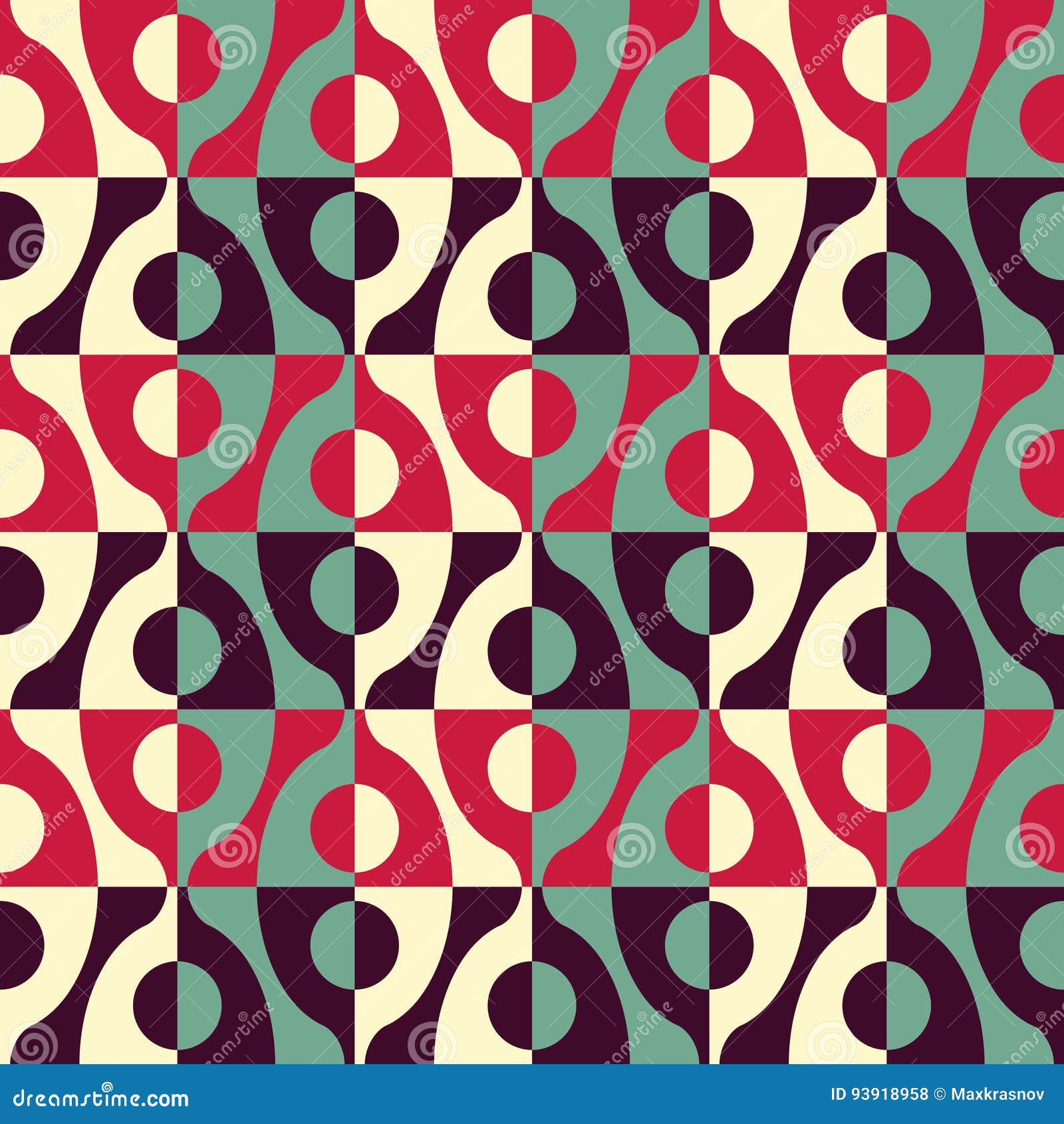 Seamless Curved Shape Pattern Stock Vector - Illustration of decorative ...