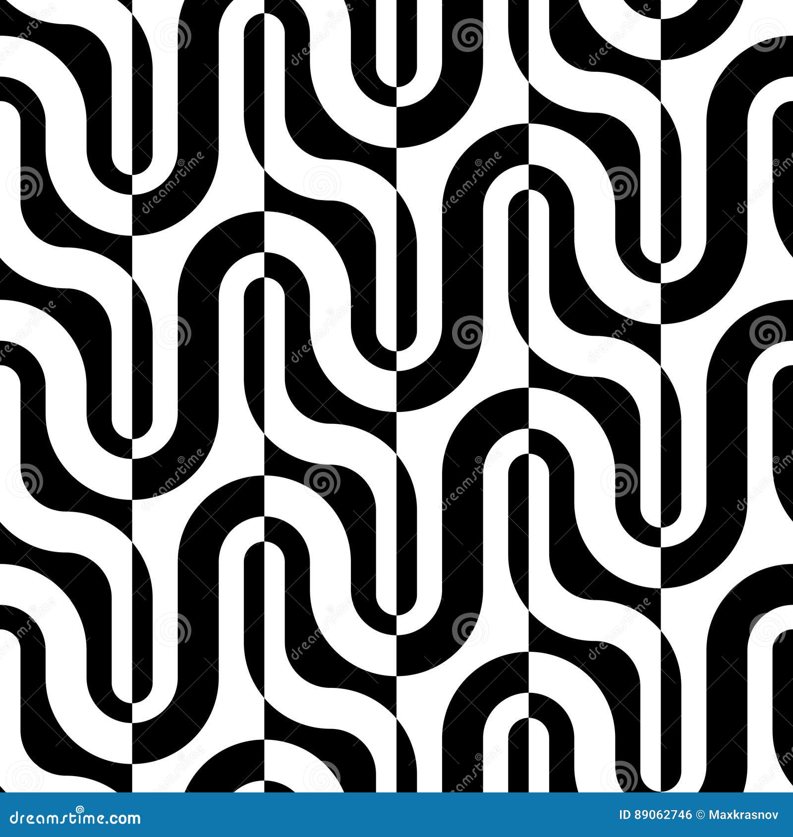 Seamless Curved Shape Pattern Stock Vector - Illustration of backdrop ...