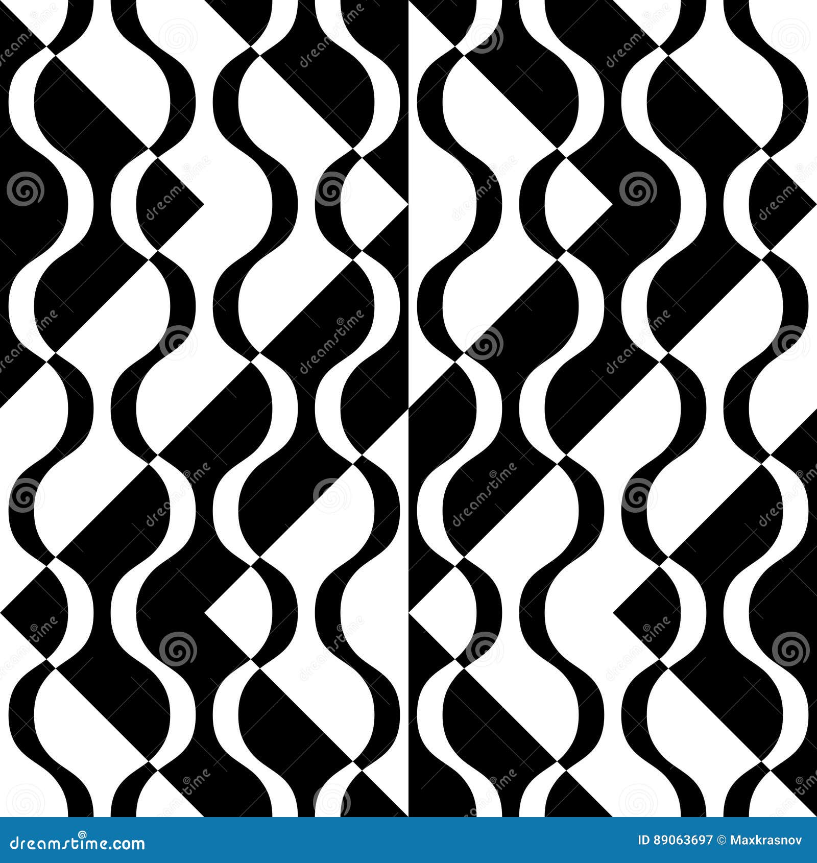 Seamless Curved Shape Pattern Stock Vector - Illustration of shape ...
