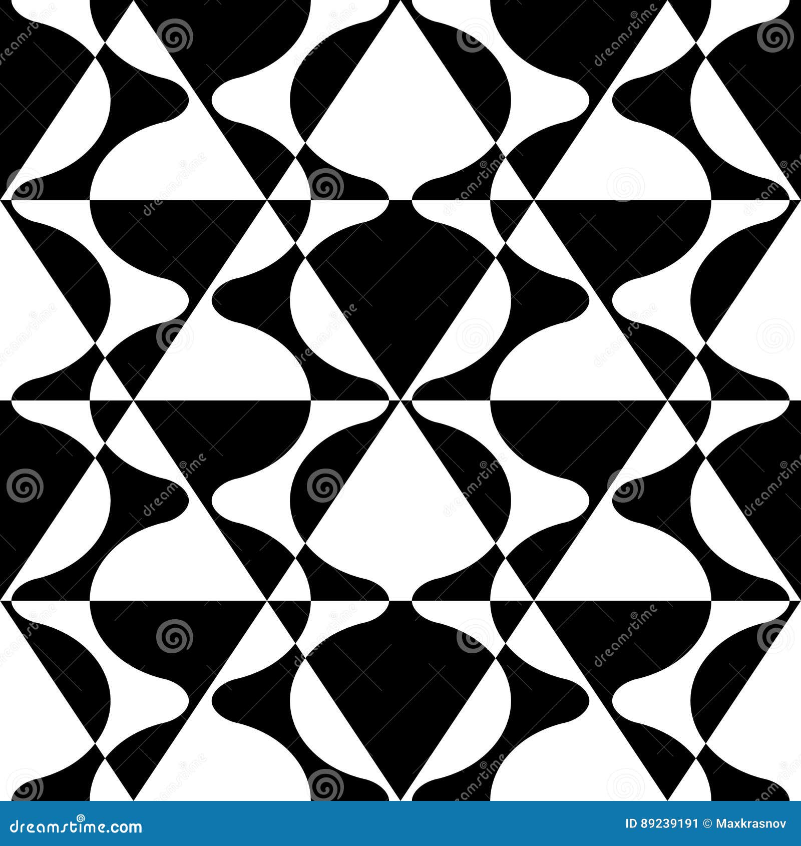 Seamless Curved Shape Pattern Stock Vector - Illustration of ornament ...