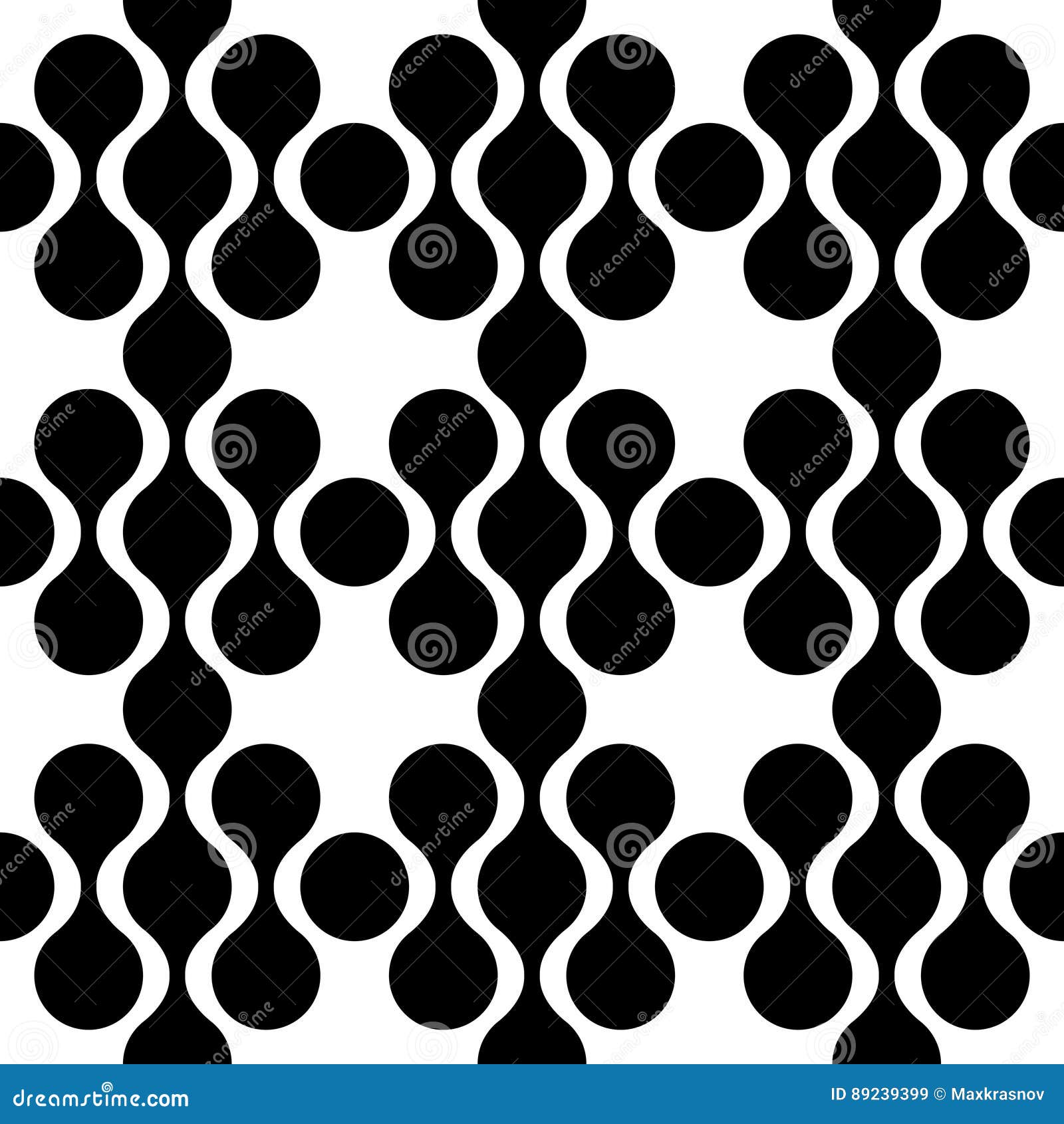 Seamless Curved Shape Pattern Stock Vector - Illustration of black ...