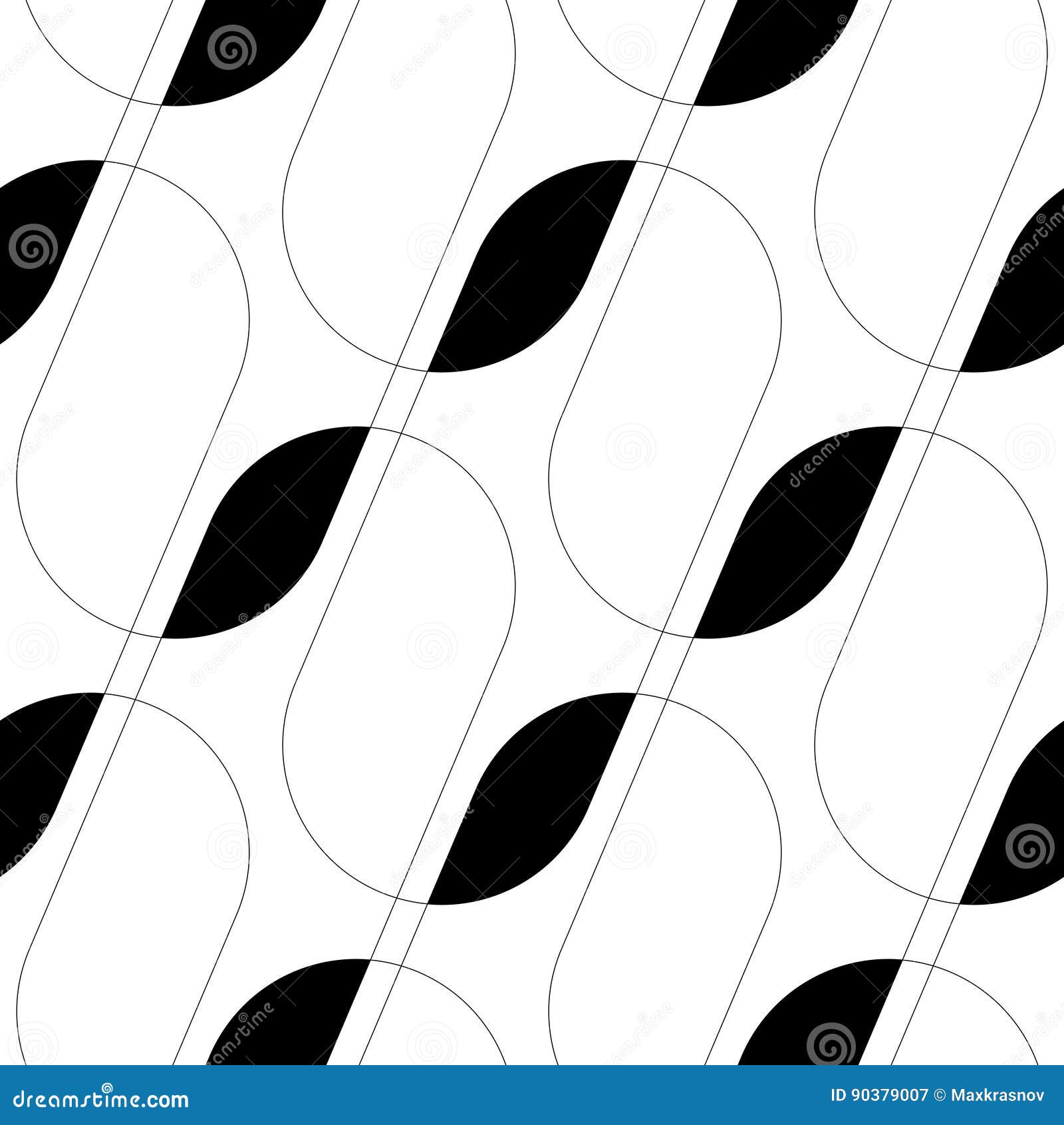 Seamless Curved Shape Pattern Stock Vector - Illustration of element ...