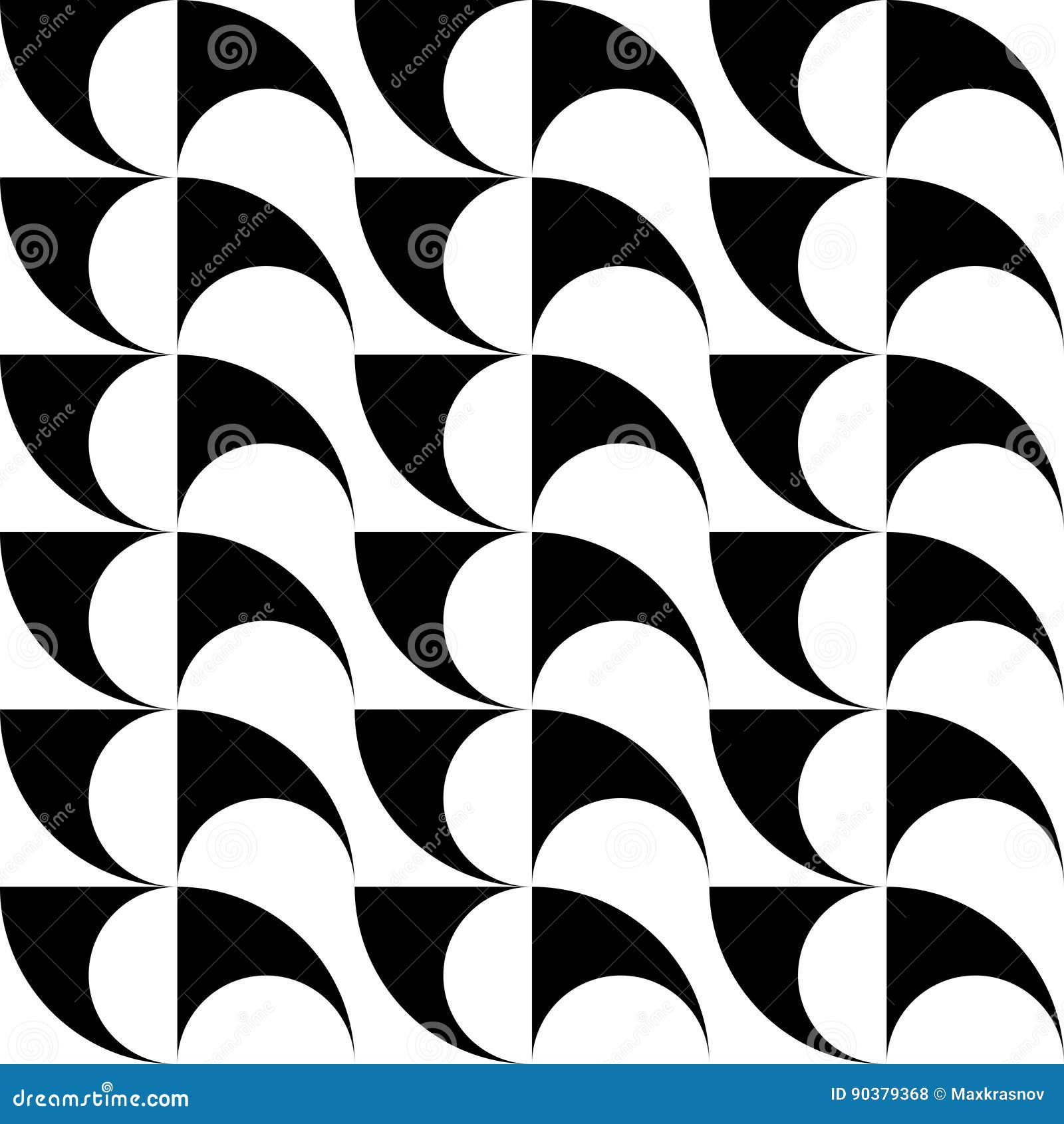 Seamless Curved Shape Pattern Stock Vector - Illustration of minimal ...