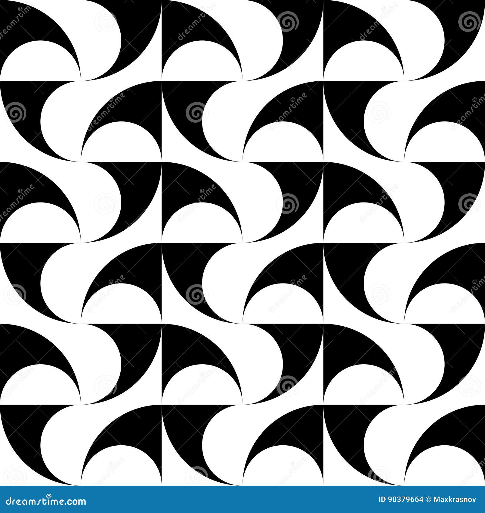 Seamless Curved Shape Pattern Stock Vector - Illustration of backdrop ...