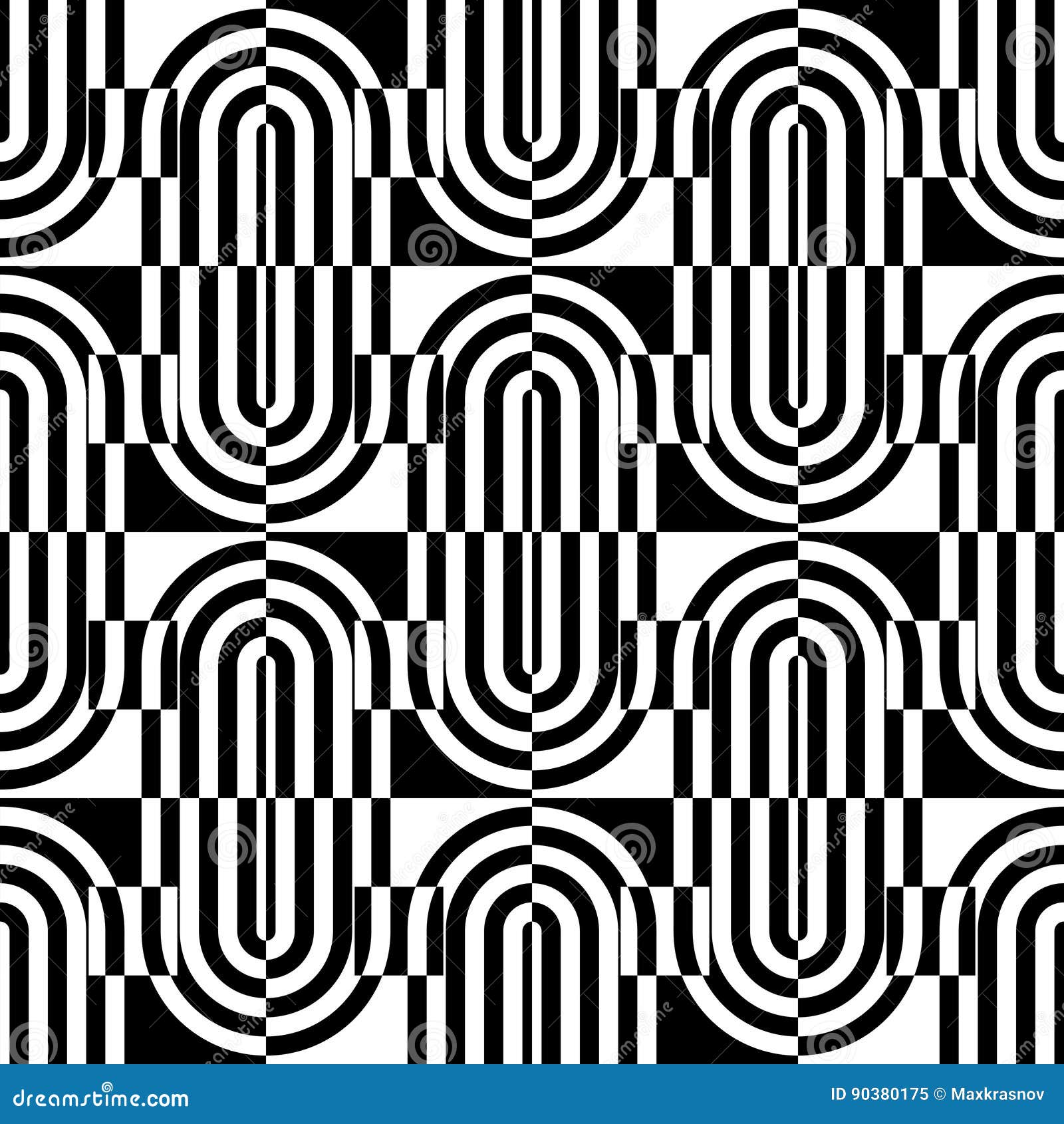 Seamless Curved Shape Pattern Stock Vector - Illustration of regular ...