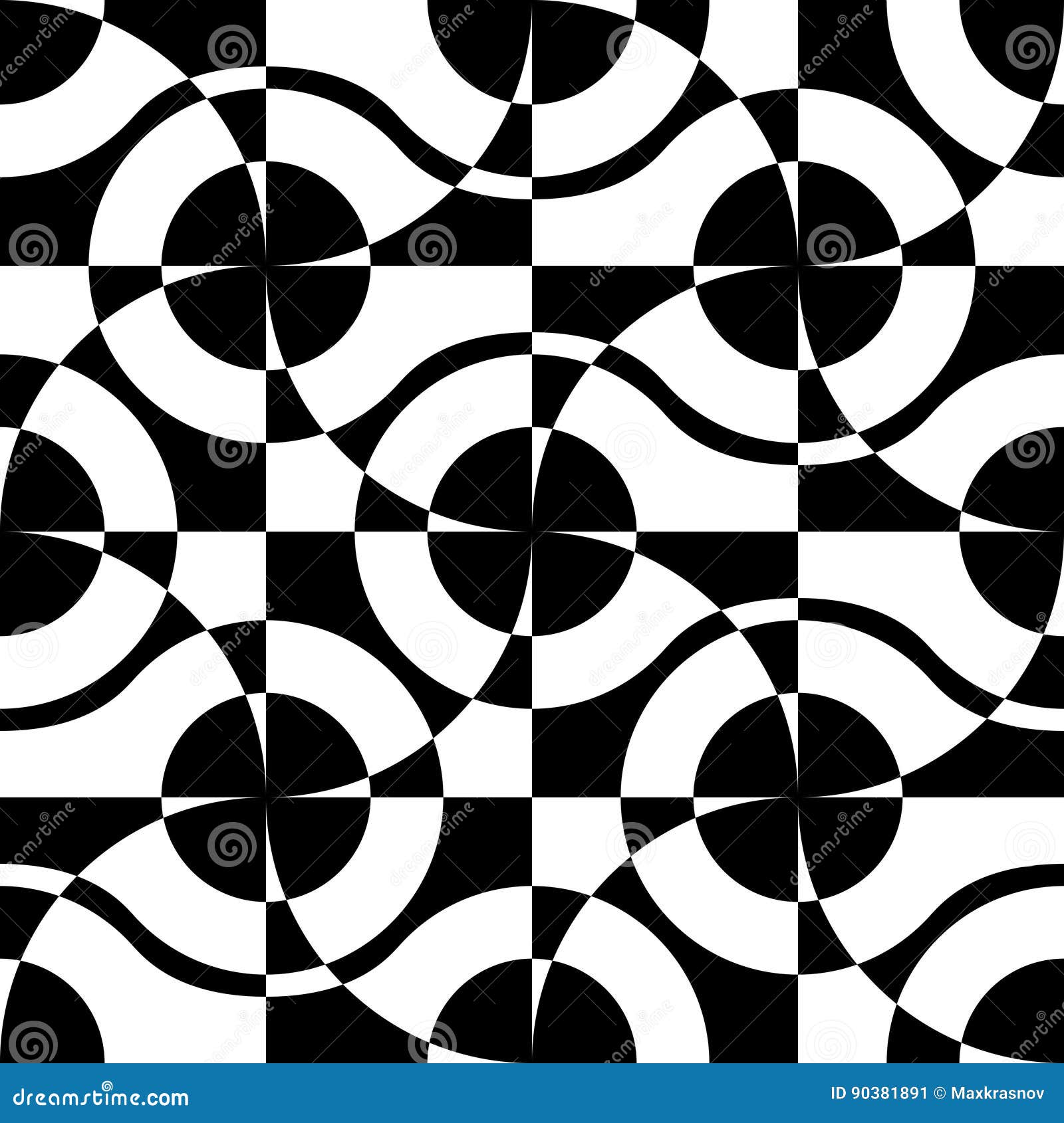 Seamless Curved Shape Pattern Stock Vector - Illustration of retro ...