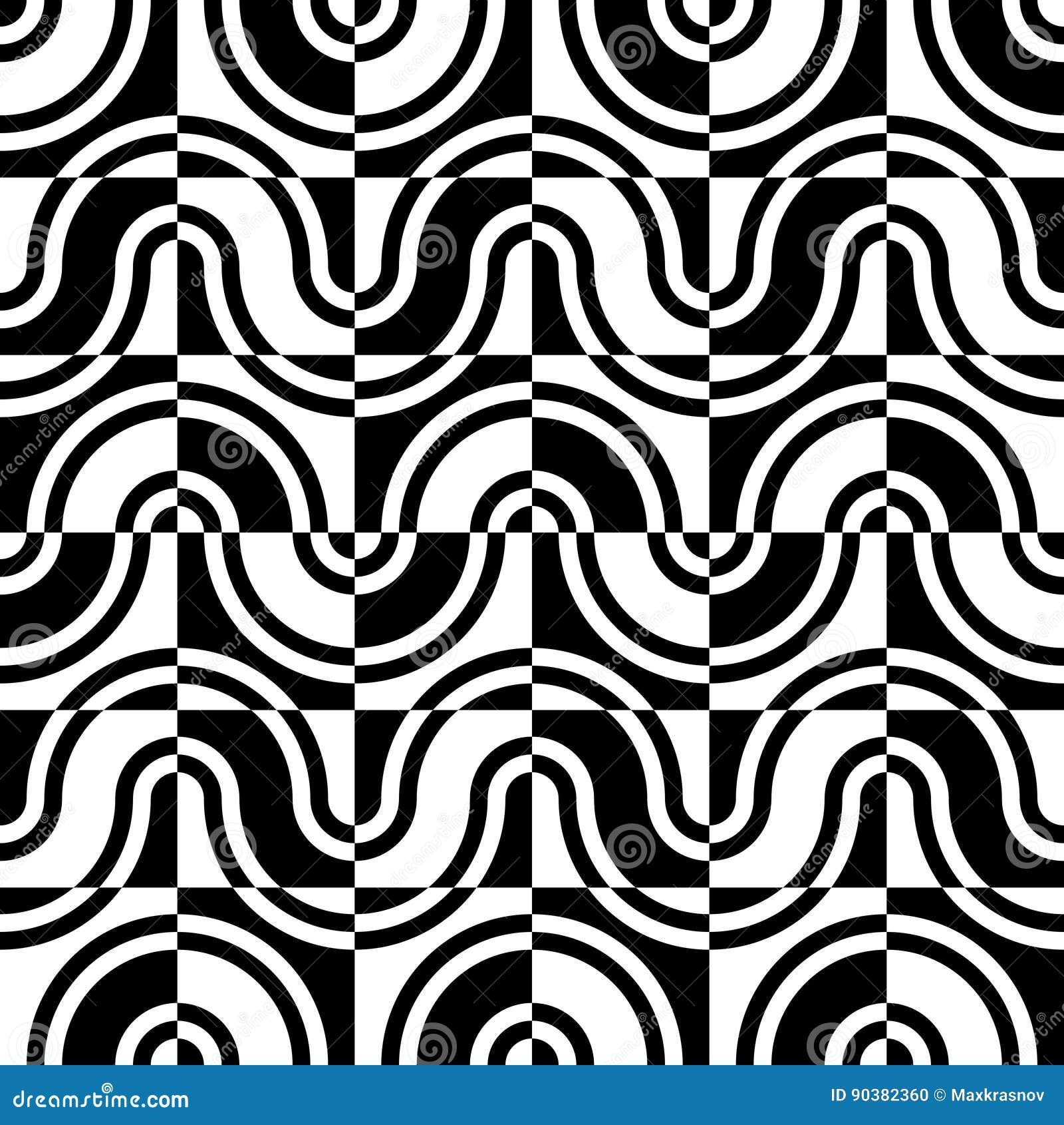 Seamless Curved Shape Pattern Stock Vector - Illustration of abstract ...