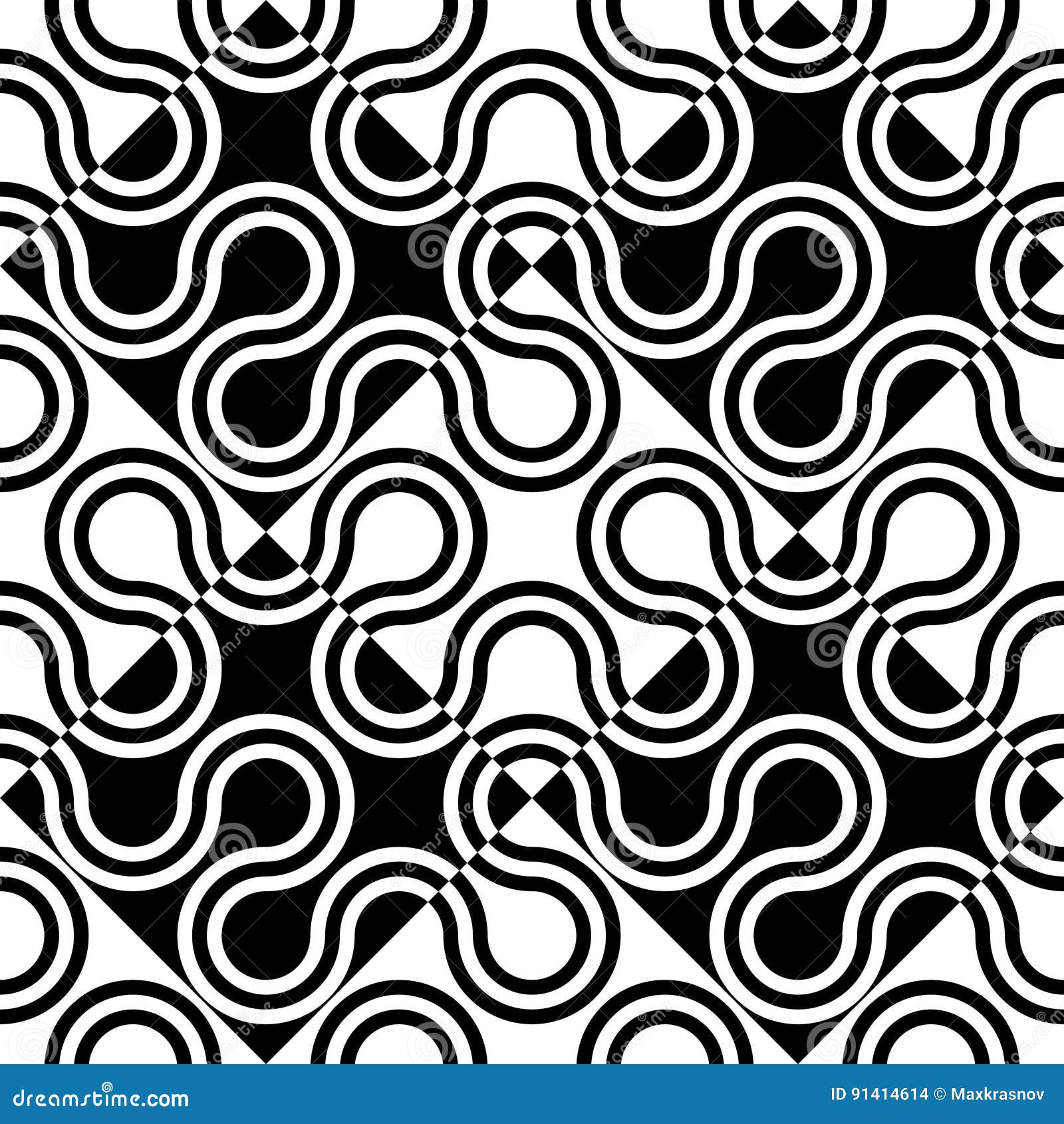 Seamless Curved Shape Pattern Stock Vector - Illustration of background ...