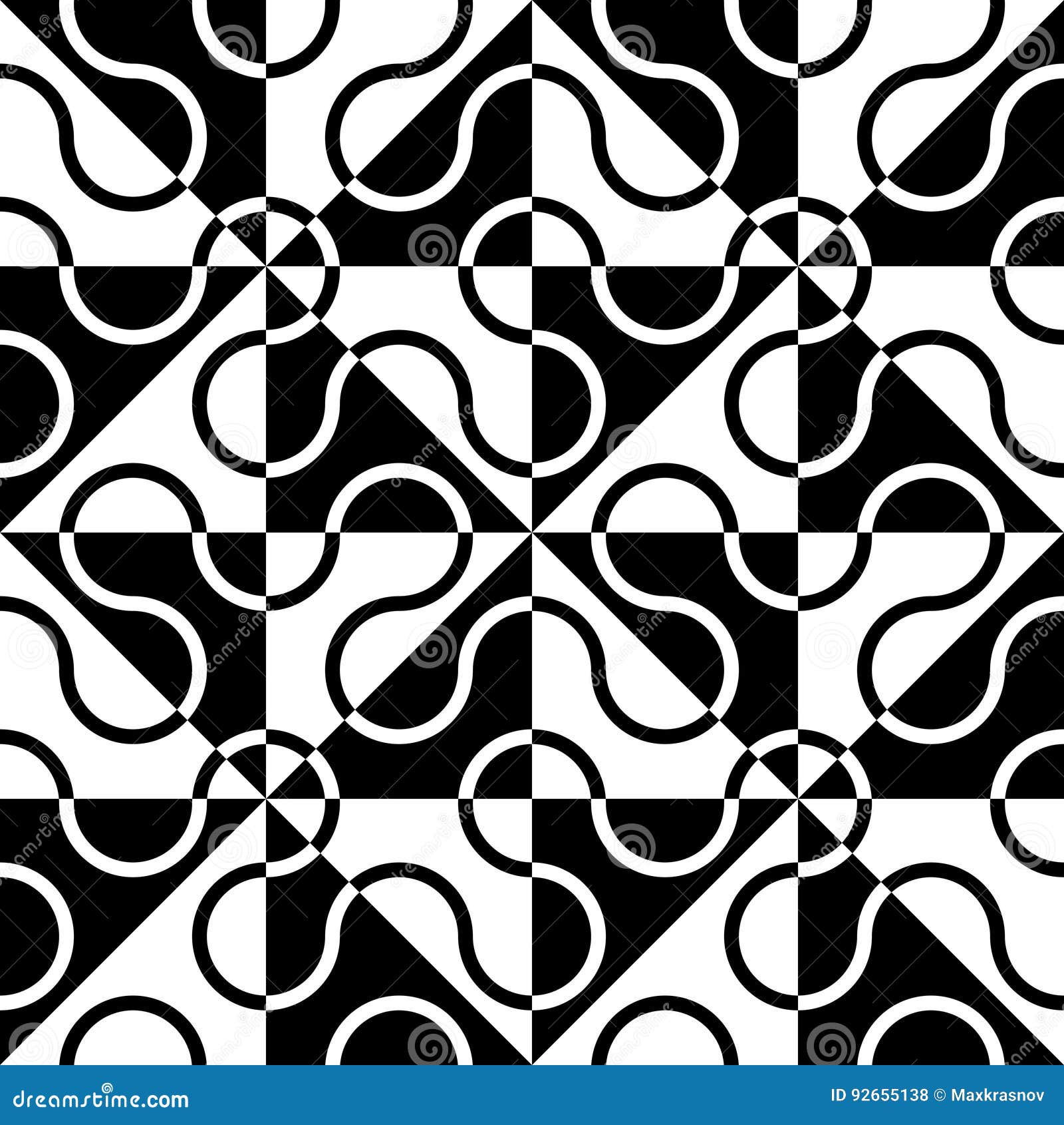 Seamless Curved Shape Pattern Stock Vector - Illustration of design ...