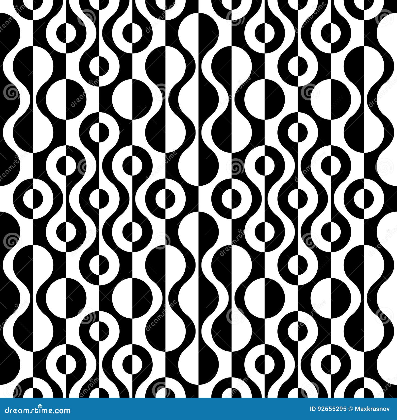Seamless Curved Shape Pattern Stock Vector - Illustration of fabric ...