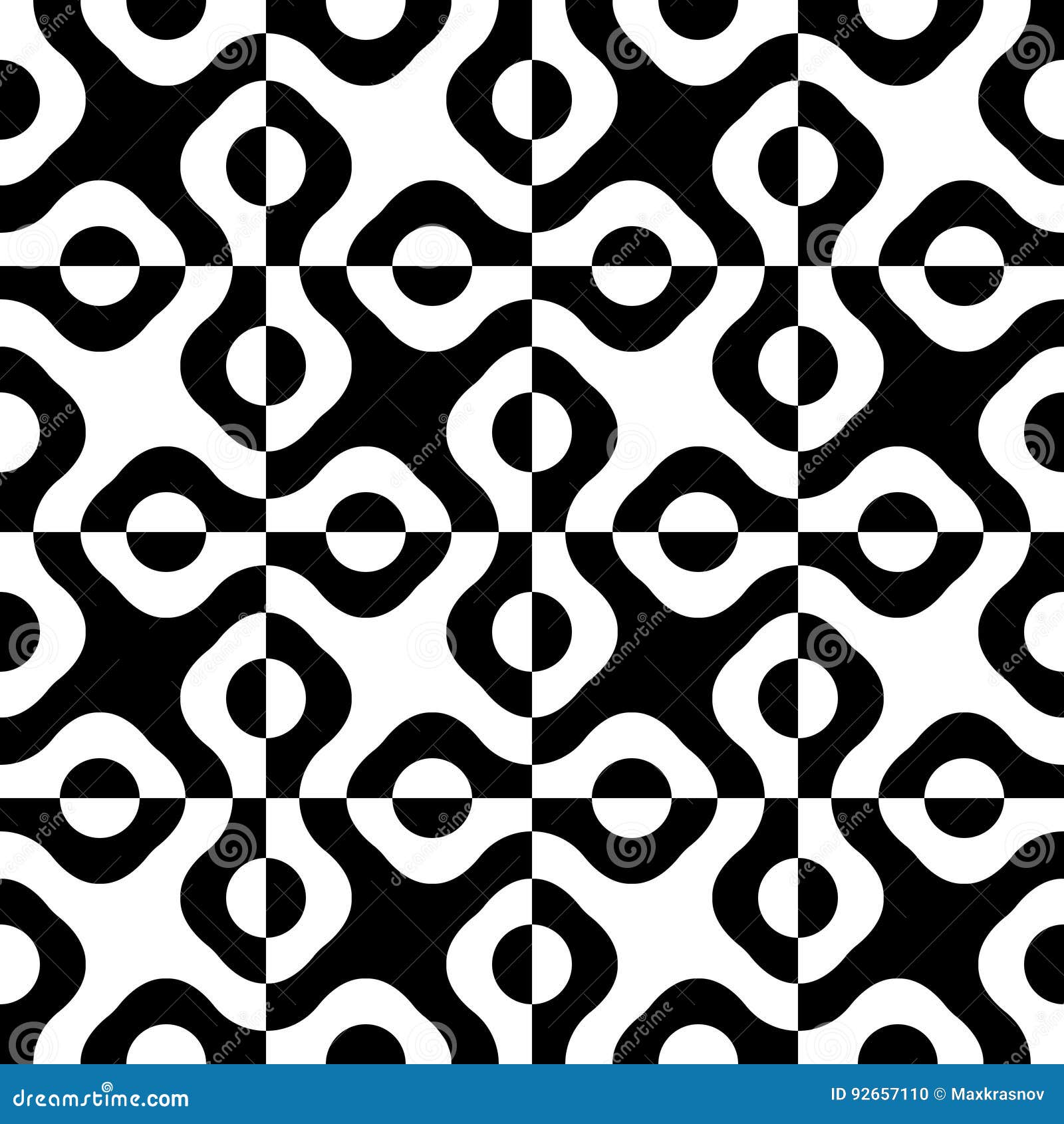 Seamless Curved Shape Pattern Stock Vector - Illustration of black ...