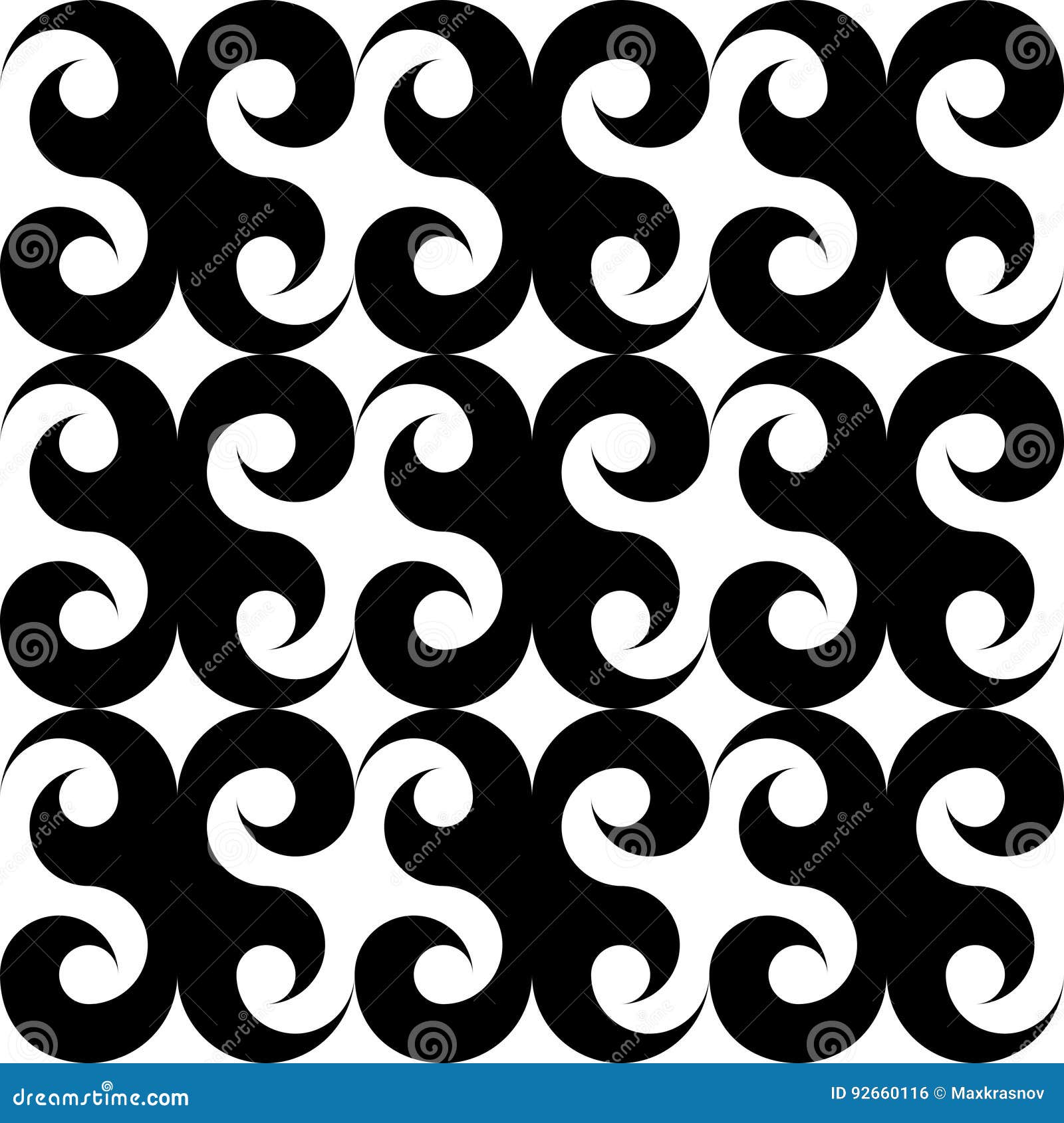Seamless Curved Shape Pattern Stock Vector - Illustration of line ...