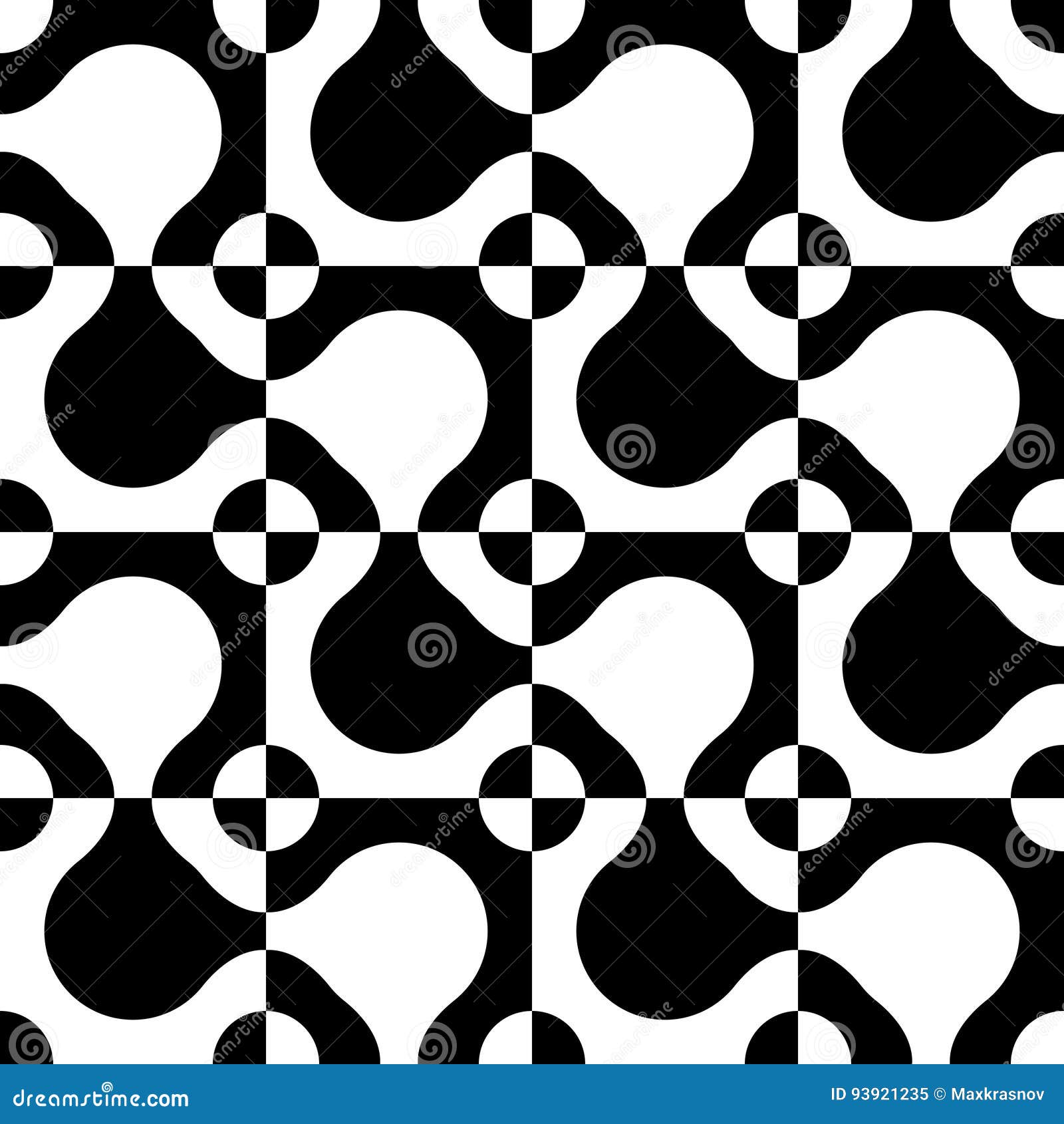 Seamless Curved Shape Pattern Stock Vector - Illustration of decorative ...