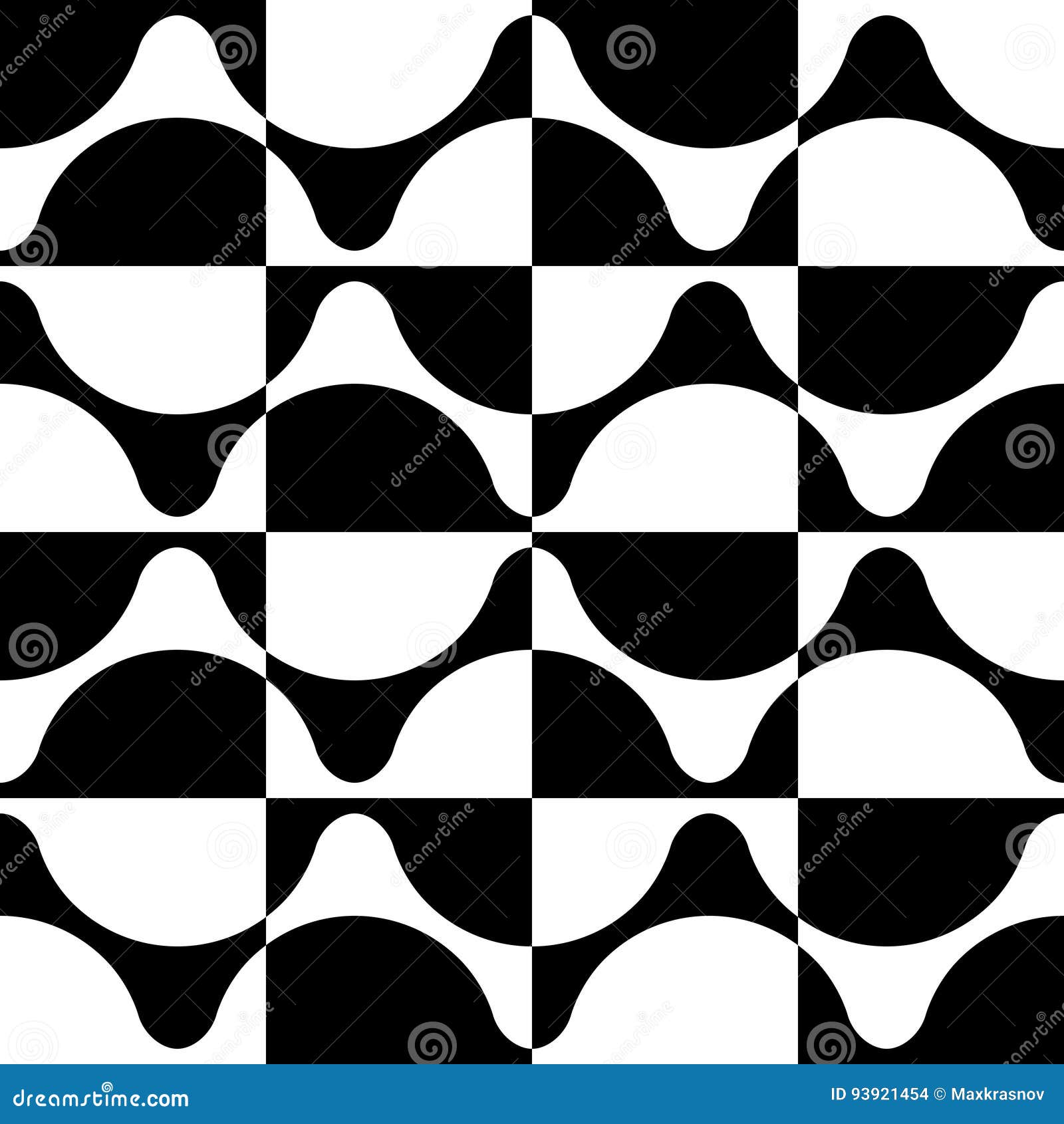 Seamless Curved Shape Pattern Stock Vector - Illustration of grid ...