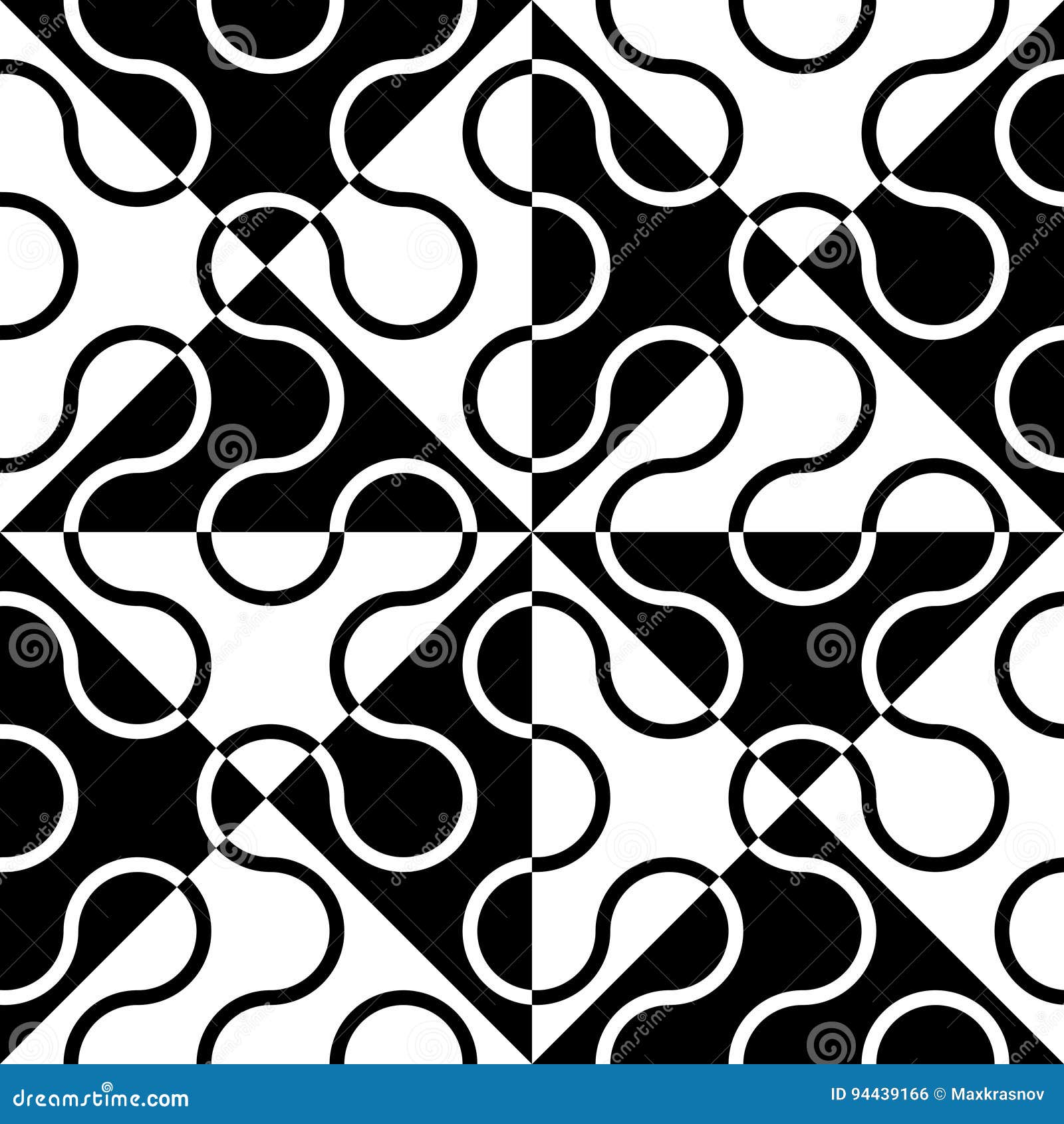 Seamless Curved Shape Pattern Stock Vector - Illustration of repeat ...