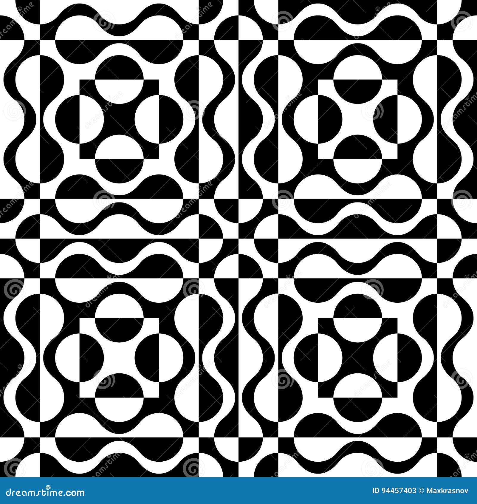 Seamless Curved Shape Pattern Stock Vector - Illustration of minimal ...