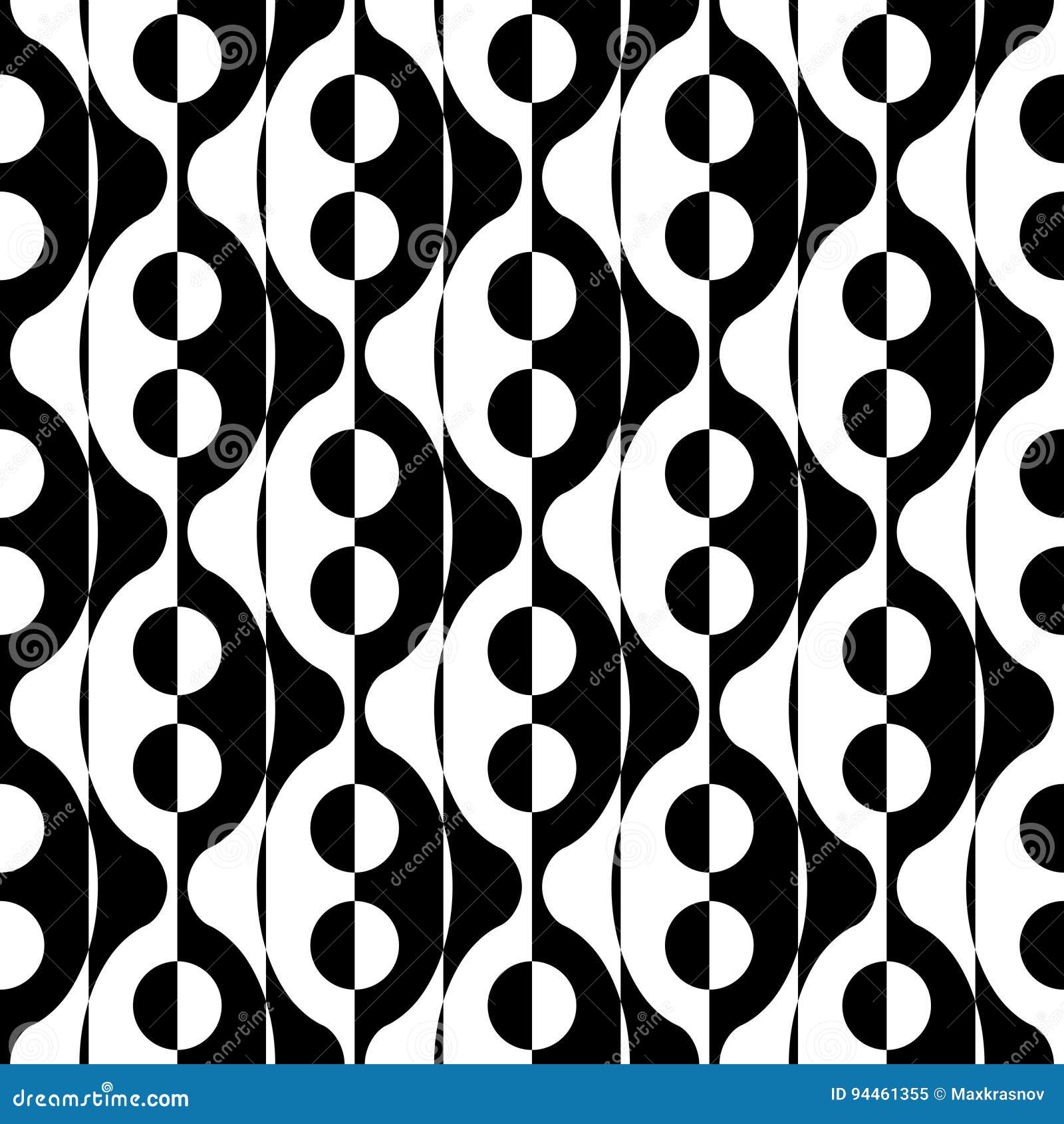 Seamless Curved Shape Pattern Stock Vector - Illustration of grid ...
