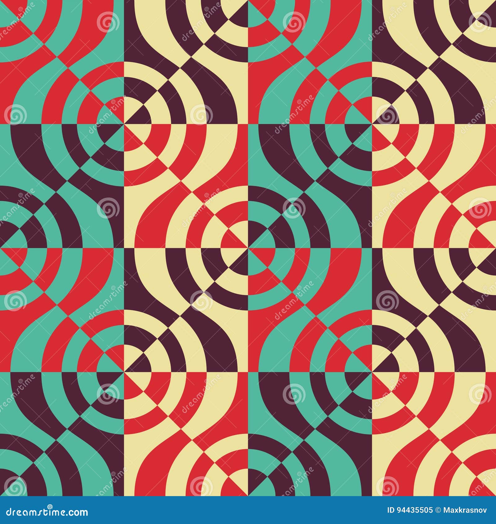 Seamless Curved Shape Pattern Stock Vector - Illustration of line ...
