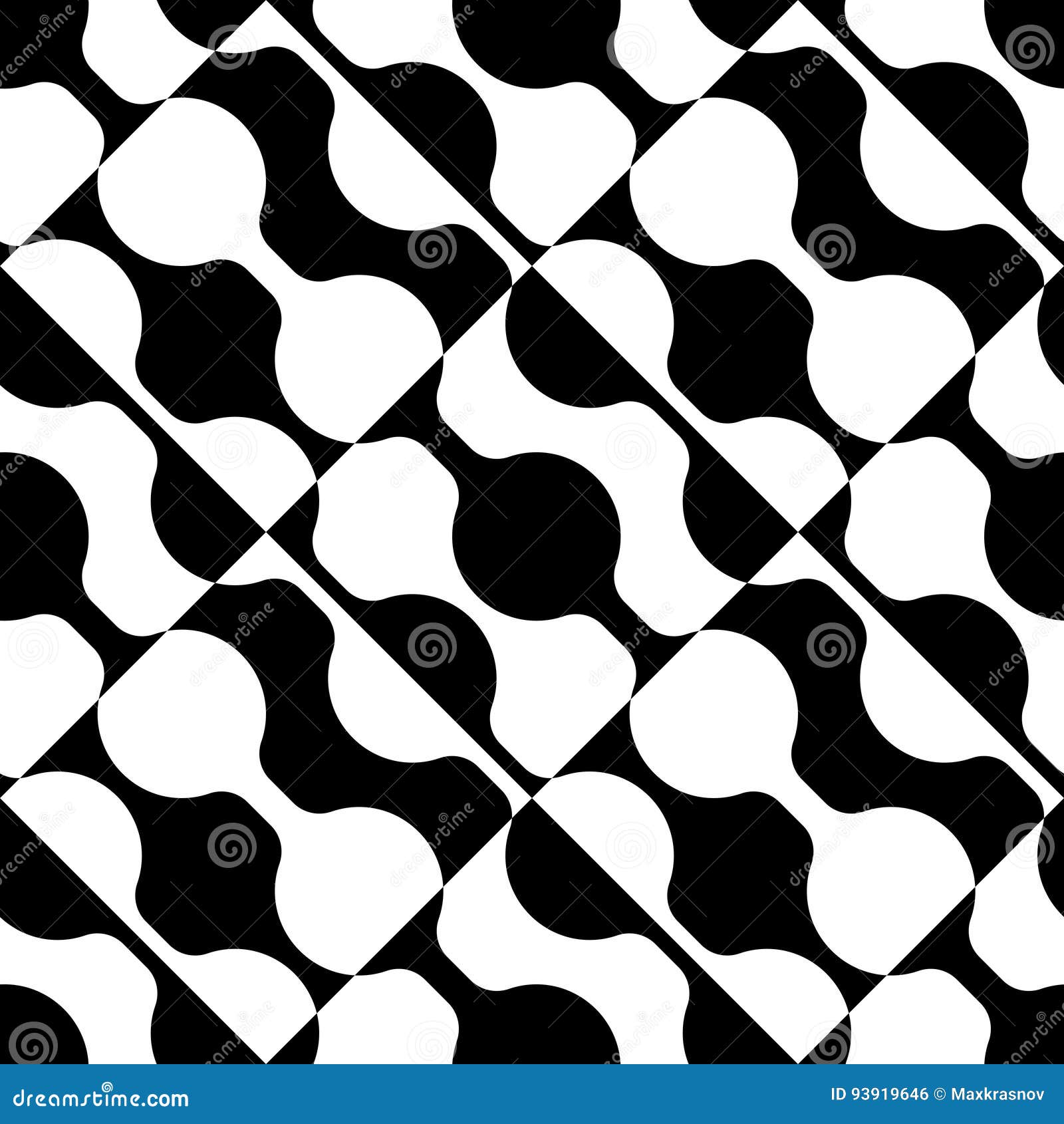 Seamless Curved Shape Pattern Stock Vector - Illustration of paper ...
