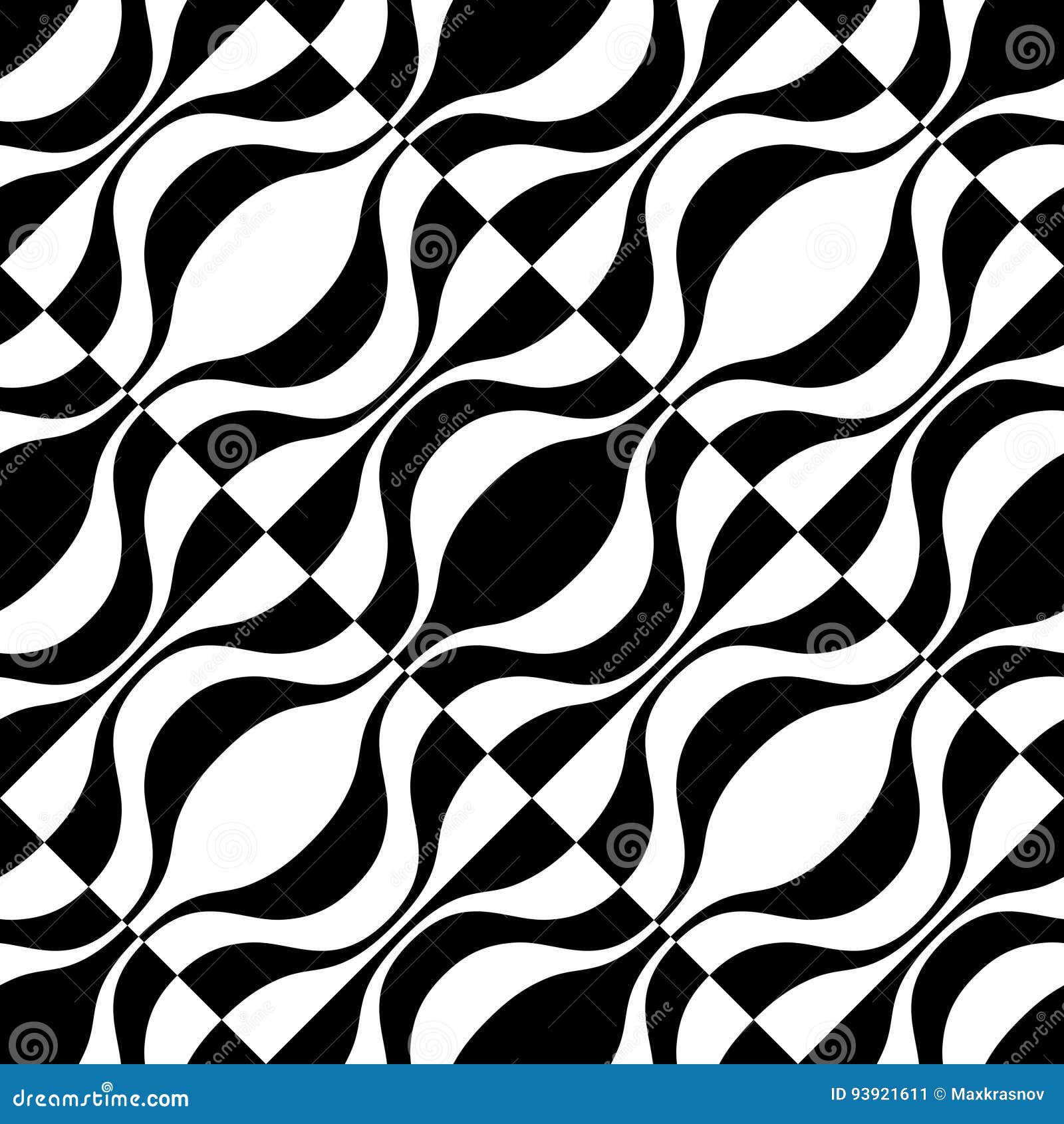 Seamless Curved Shape Pattern Stock Vector - Illustration of grid ...