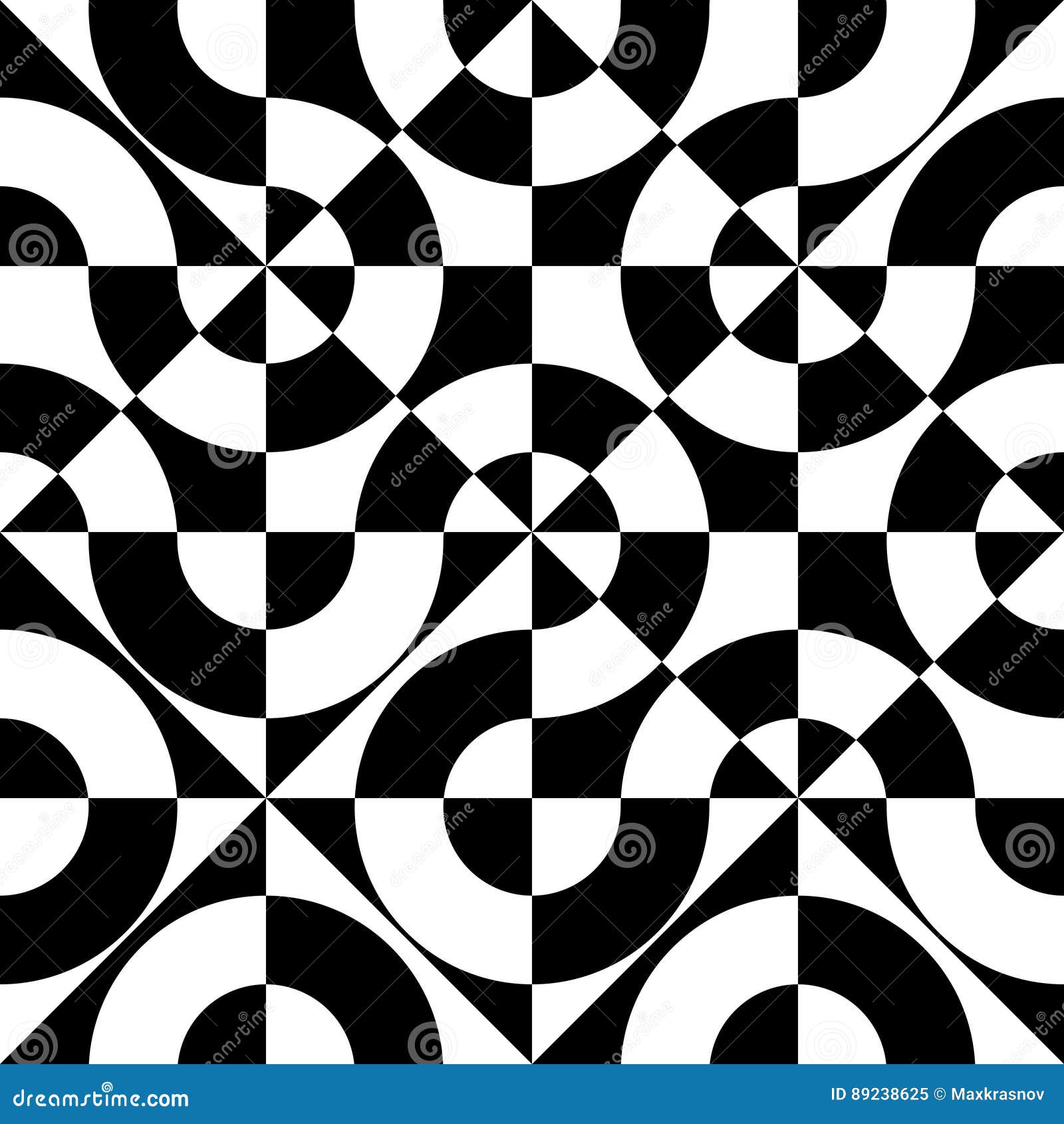 Seamless Curved Shape Pattern Stock Vector - Illustration of line ...