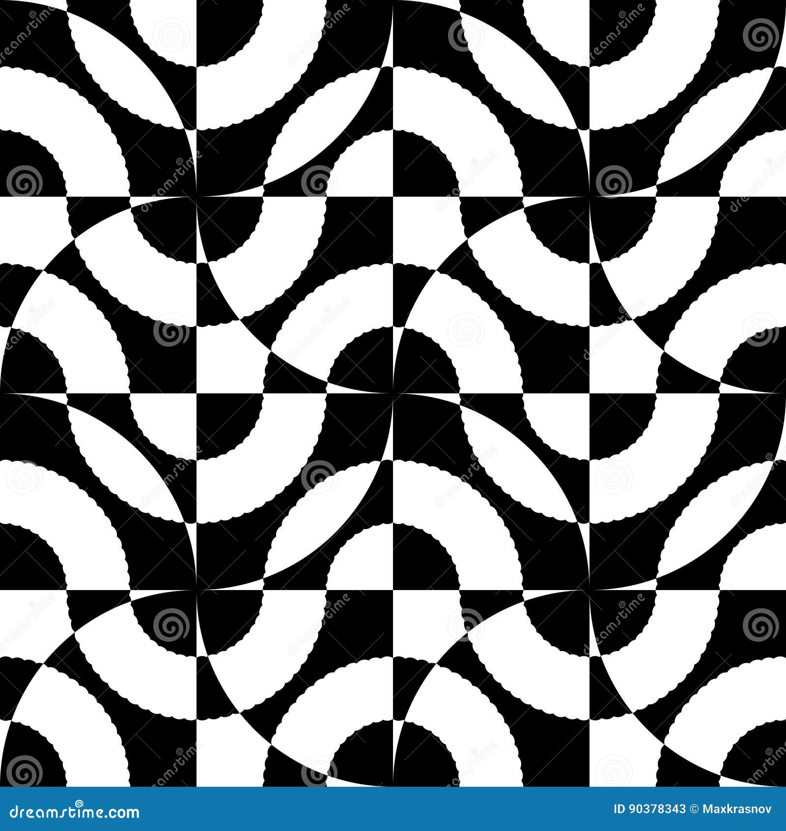 Seamless Curved Shape Pattern Stock Vector - Illustration of regular ...