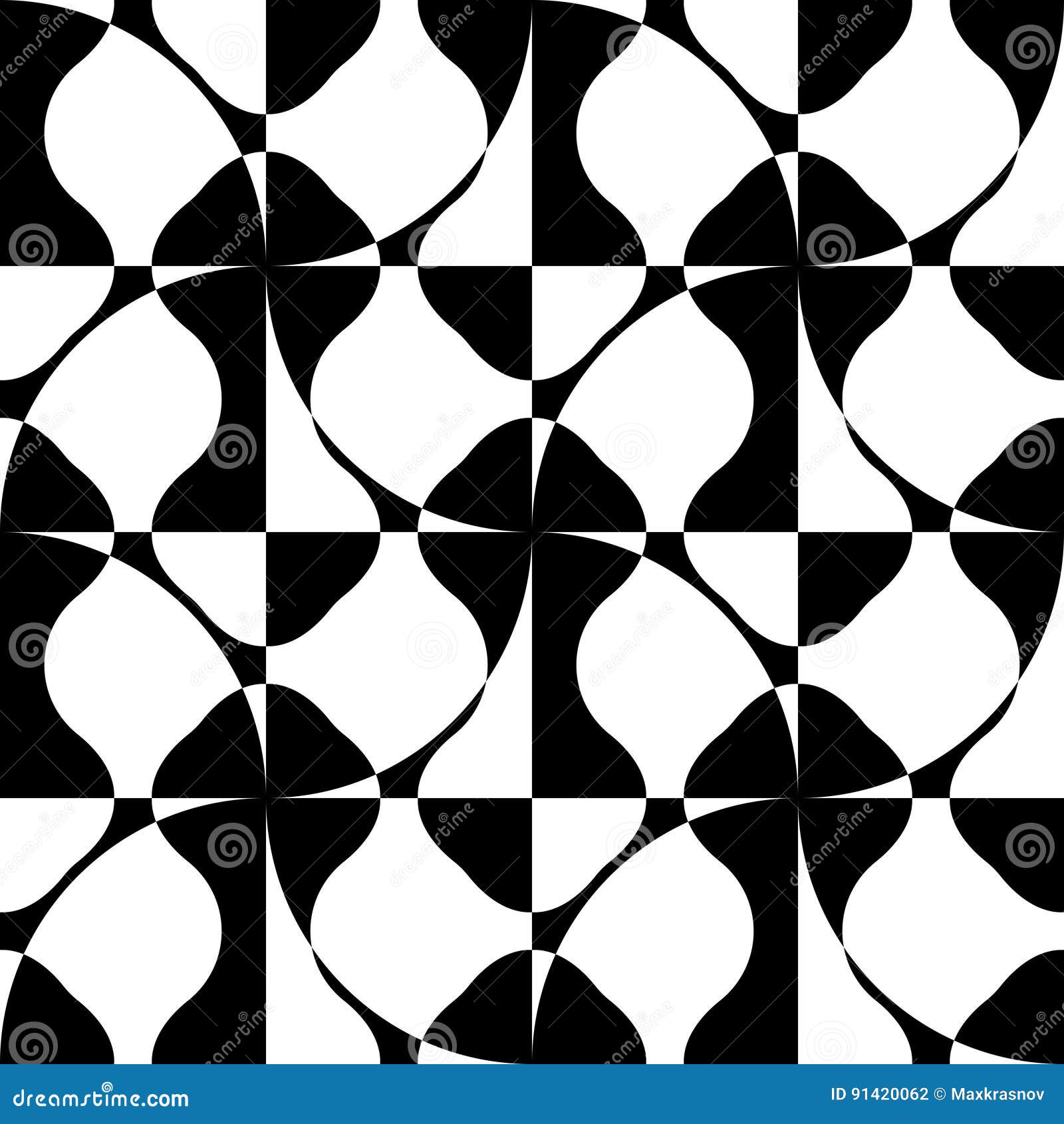 Seamless Curved Shape Pattern Stock Vector - Illustration of lattice ...