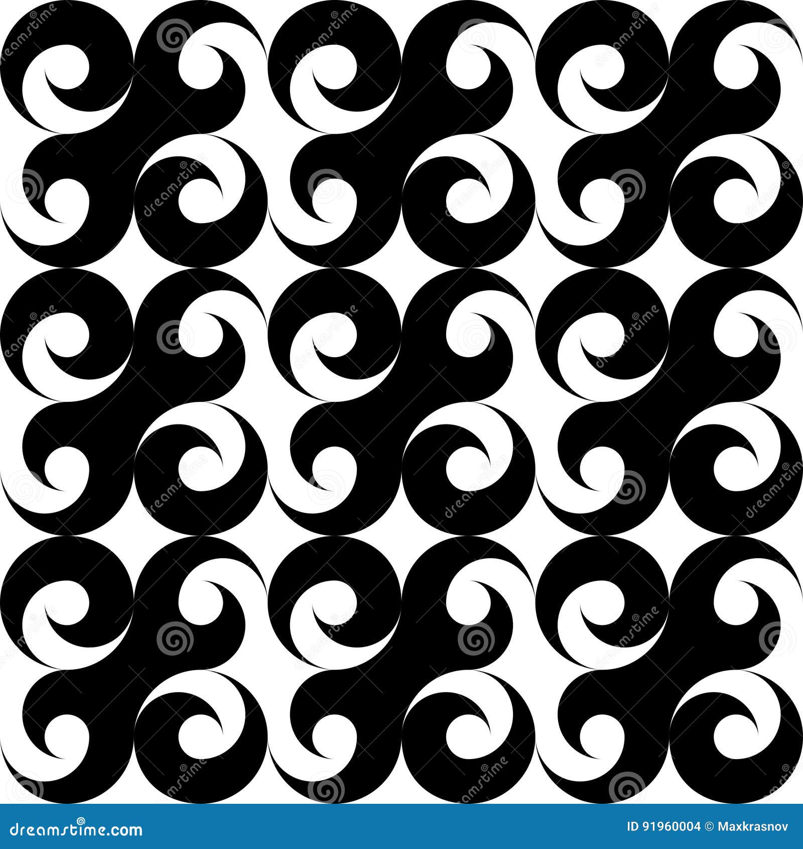Seamless Curved Shape Pattern Stock Vector - Illustration of ...