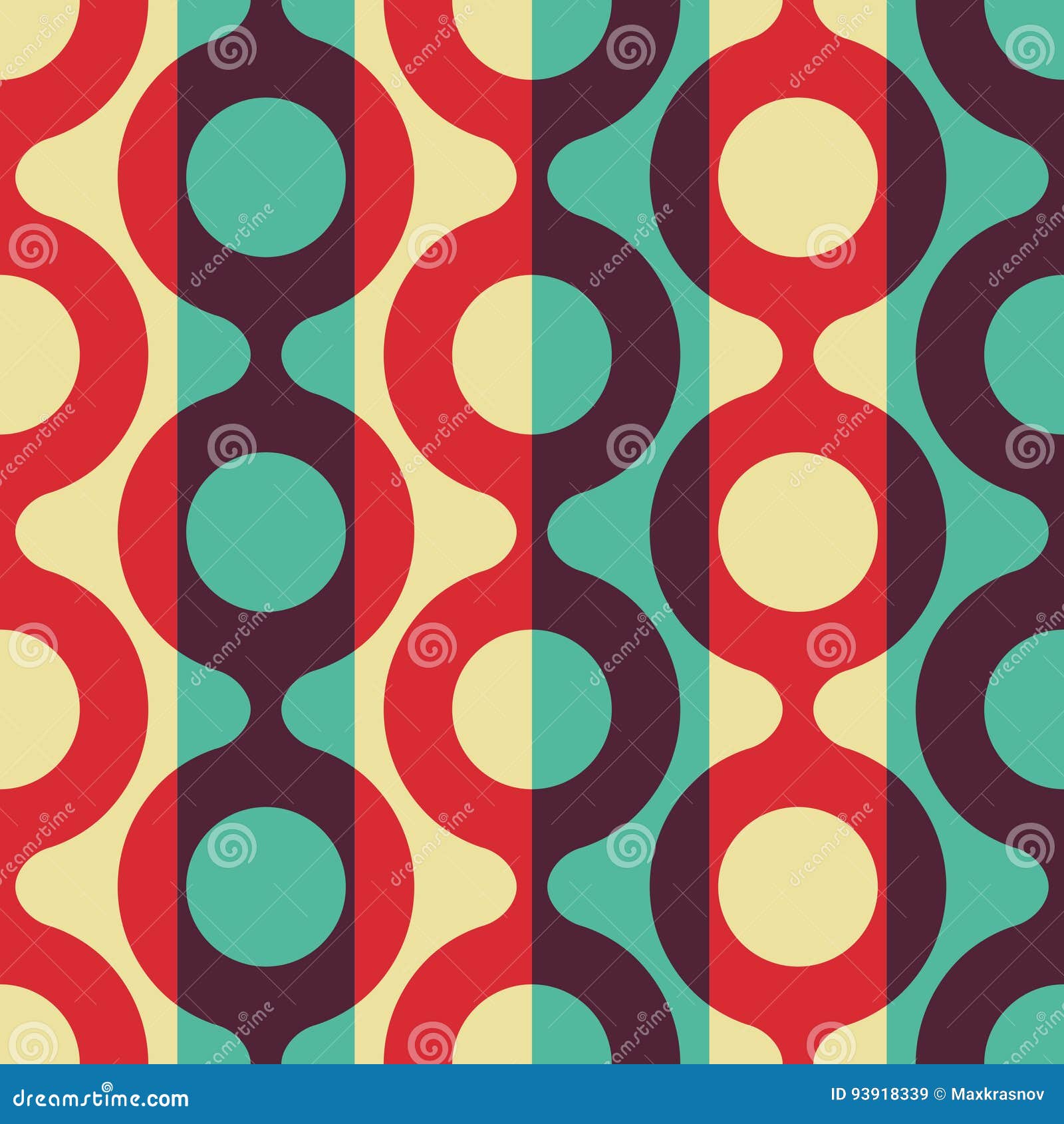 Seamless Curved Shape Pattern Stock Vector - Illustration of grid ...