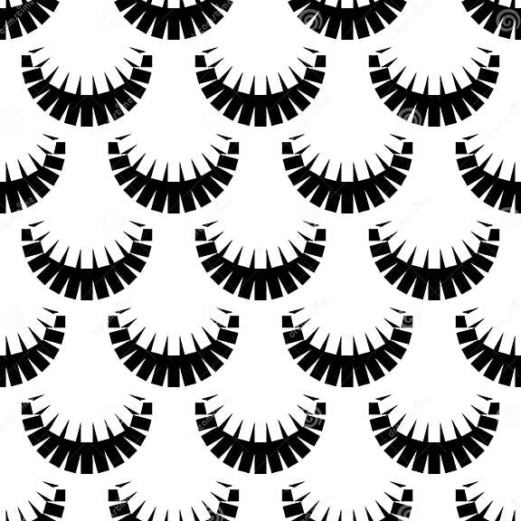Seamless Curvy Shape Pattern Zigzag Sharp Pattern Eye Lashes Style ...