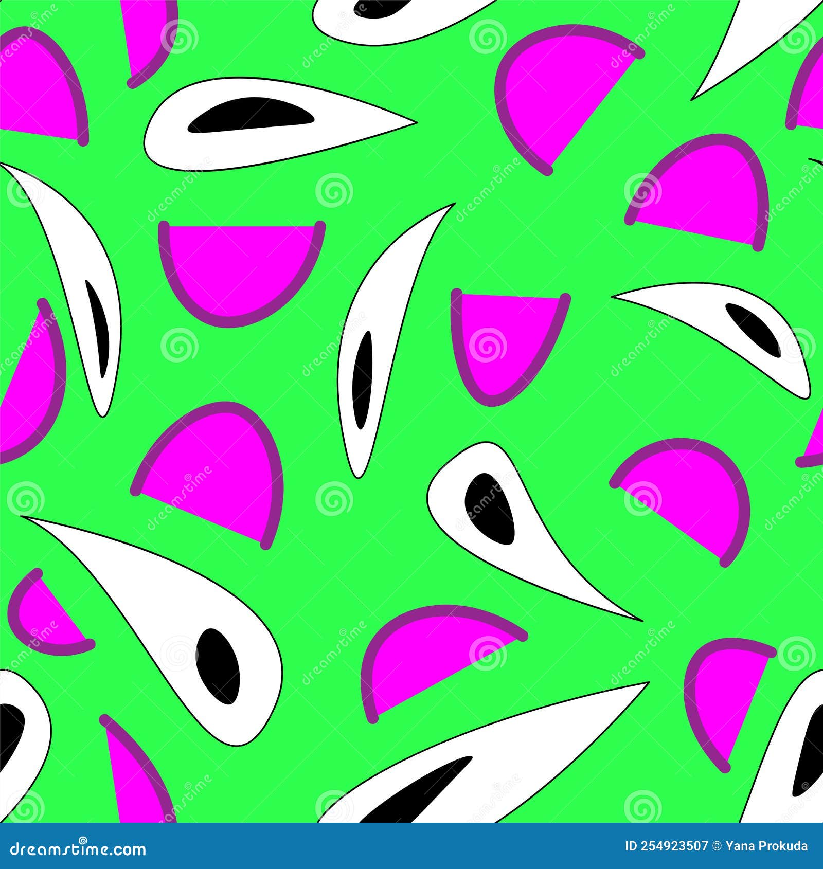 Seamless Cute Abstract Vector Pattern with Drops and Shapes Stock ...