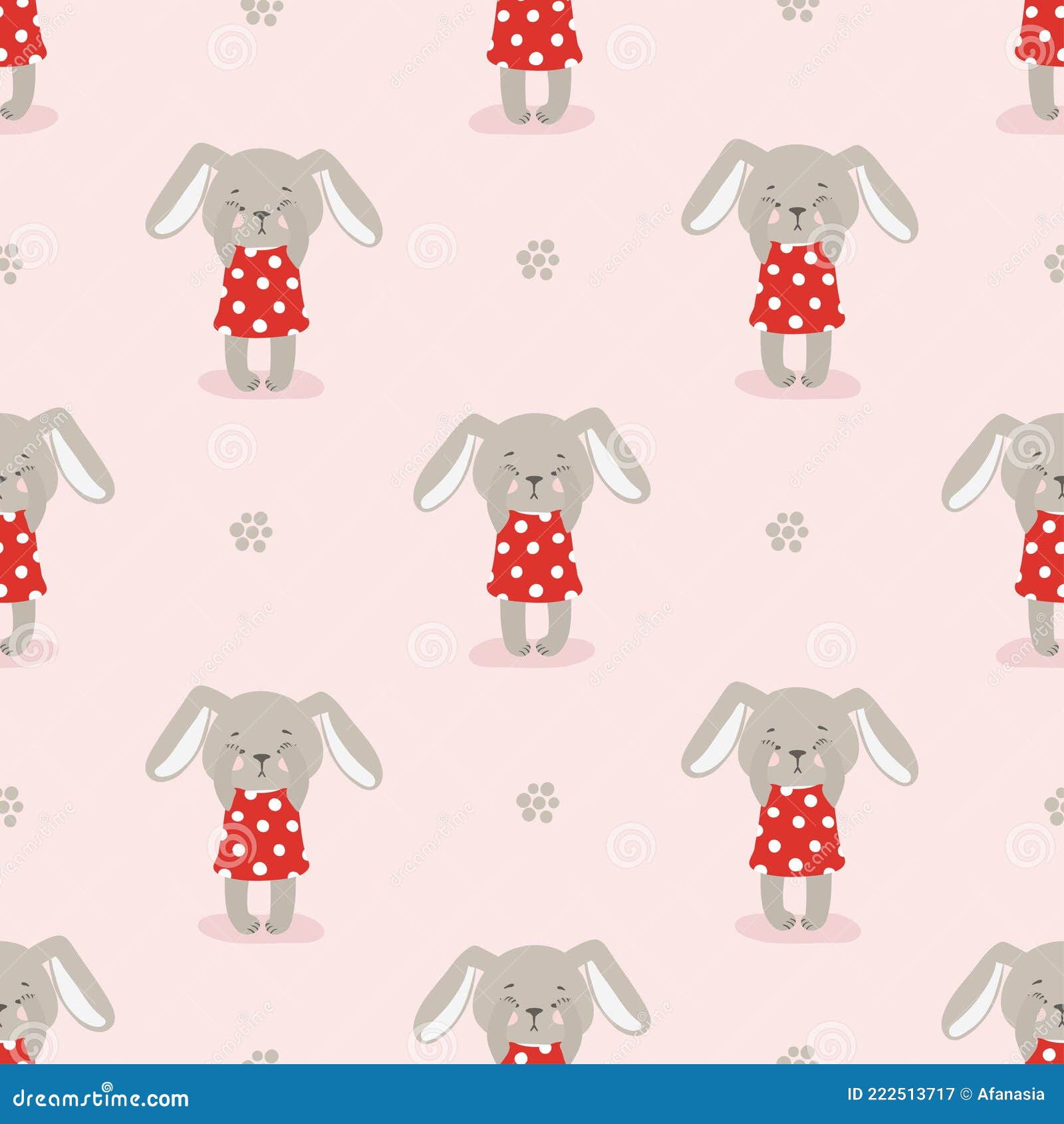 Seamless Cute Bunny Girl Pattern. Stock Vector - Illustration of baby ...