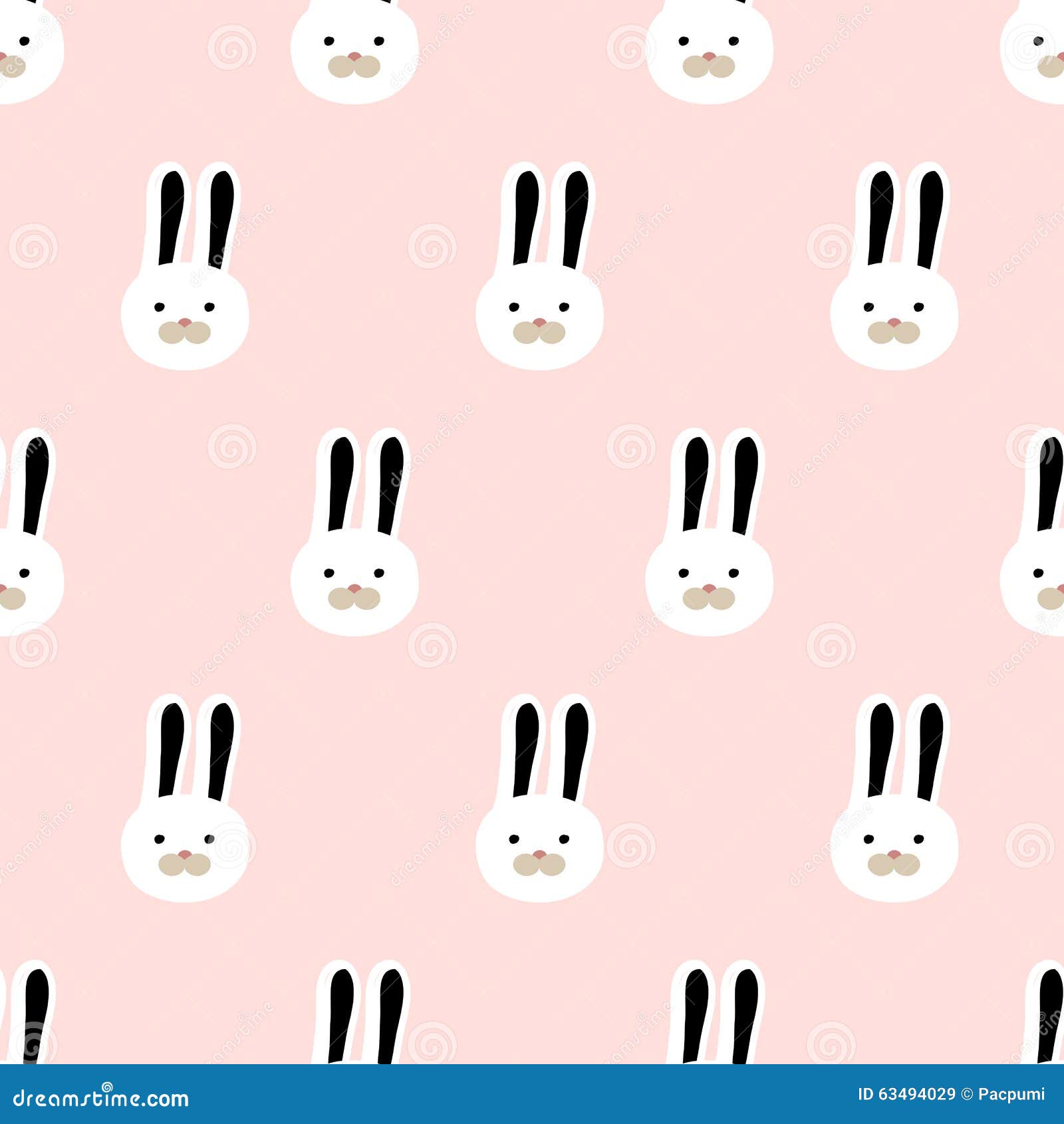 Seamless Cute Bunny Pattern Stock Illustration - Illustration of cover ...