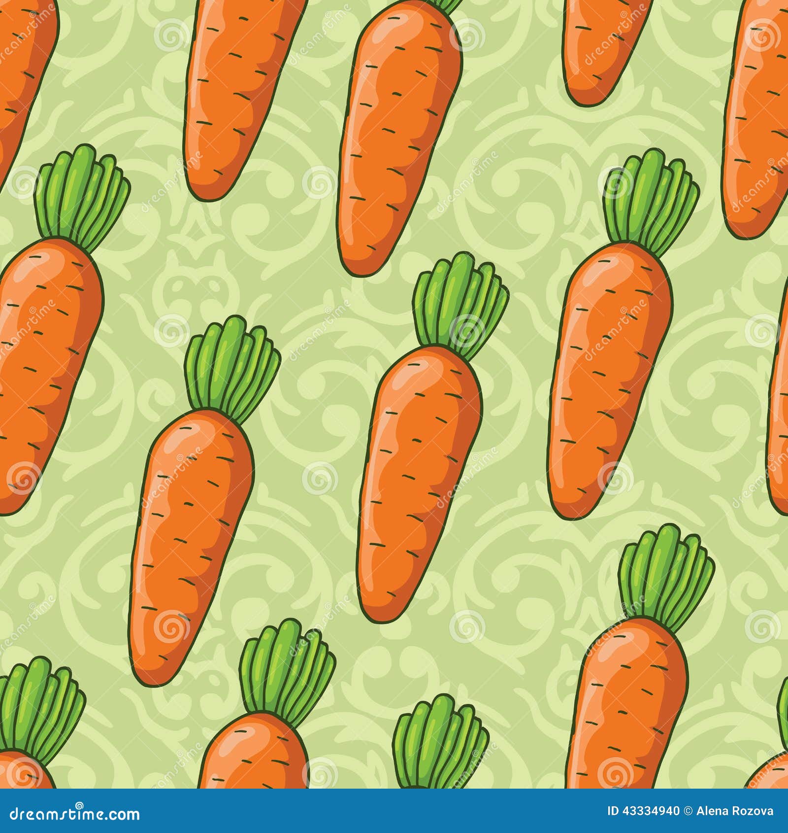 Seamless Cute Carrots Pattern Stock Vector - Illustration of food ...