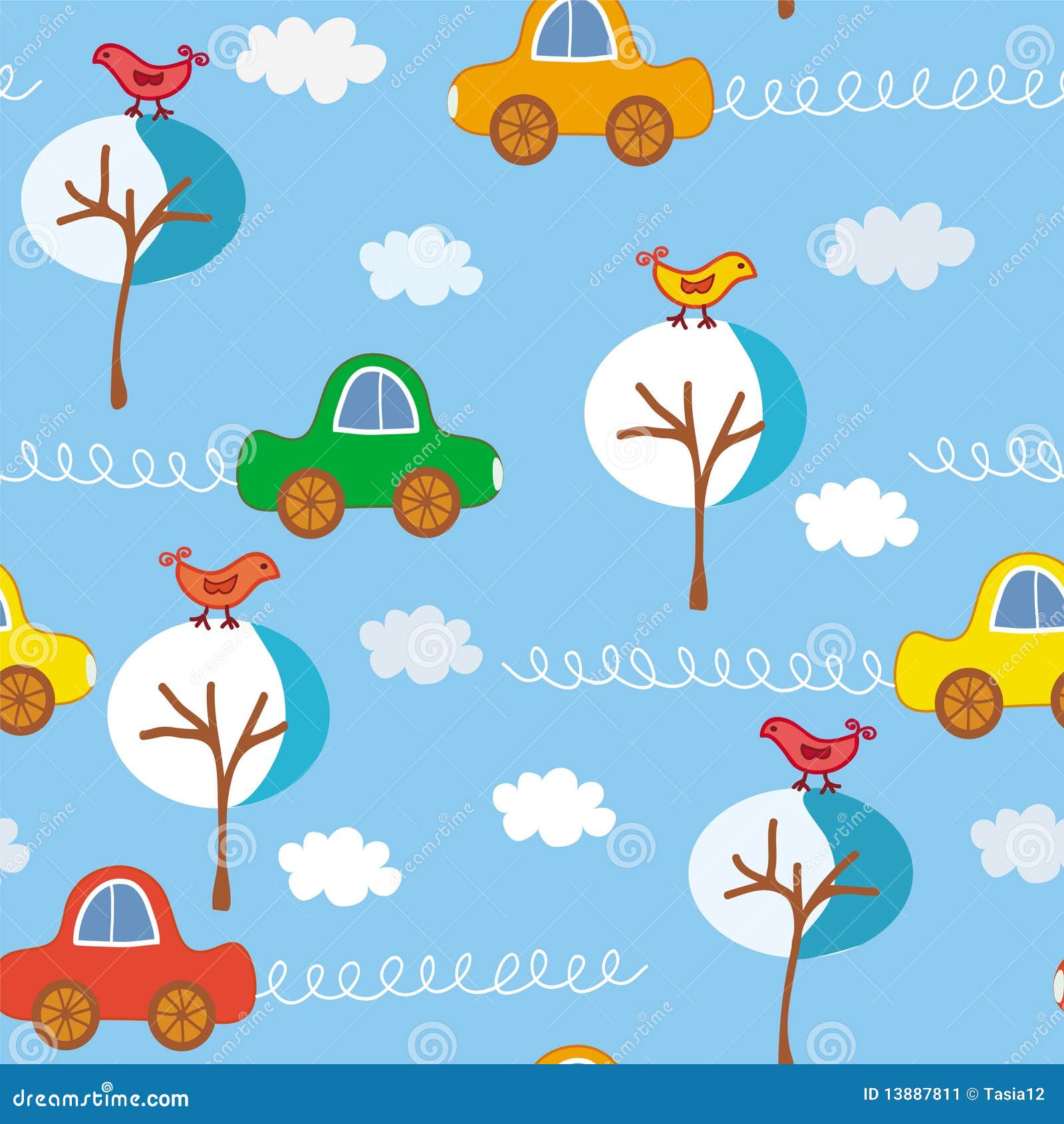 Seamless cute cars pattern stock vector. Illustration of childish ...