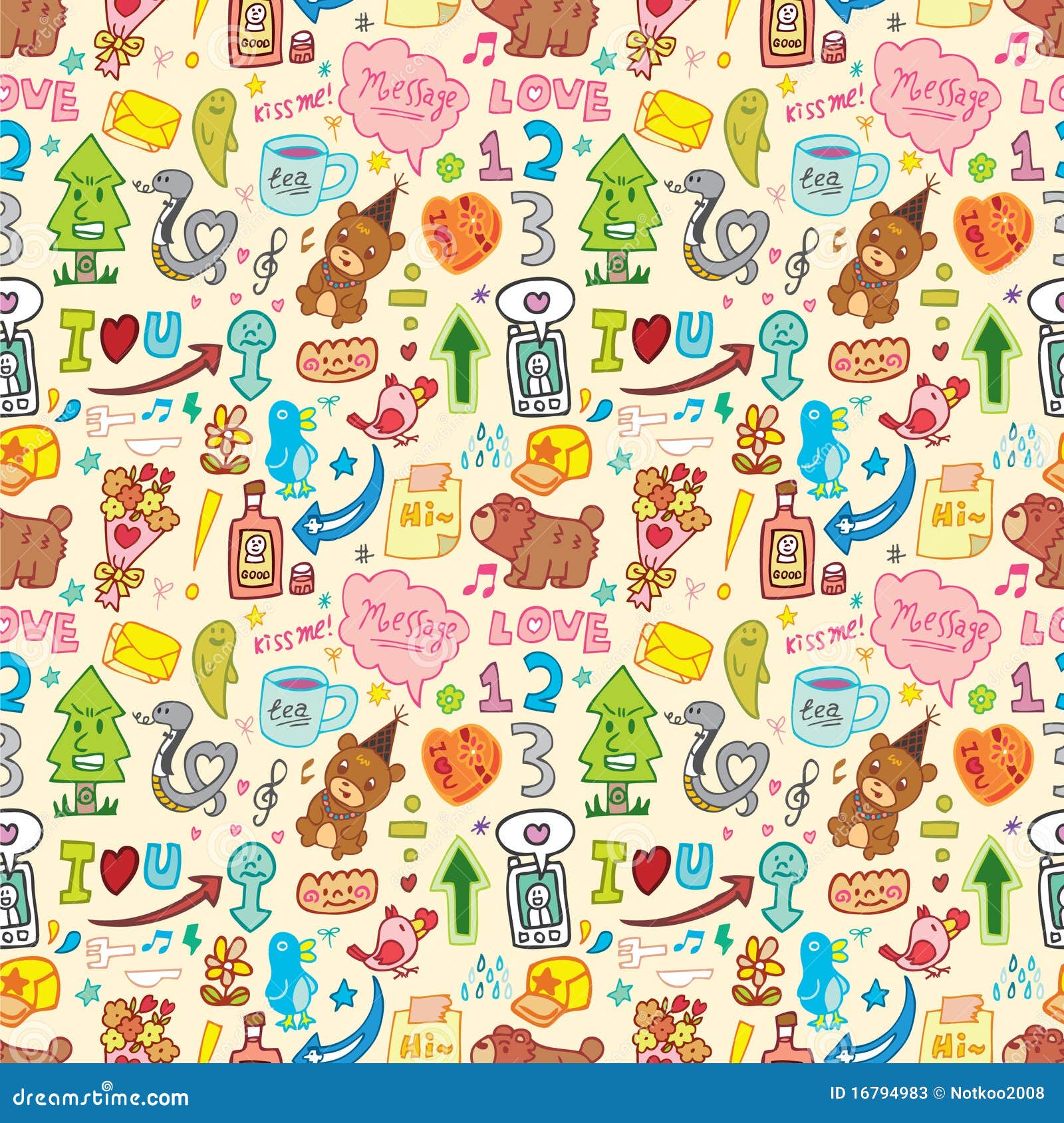 Seamless cute cartoon stock vector. Illustration of humor - 16794983