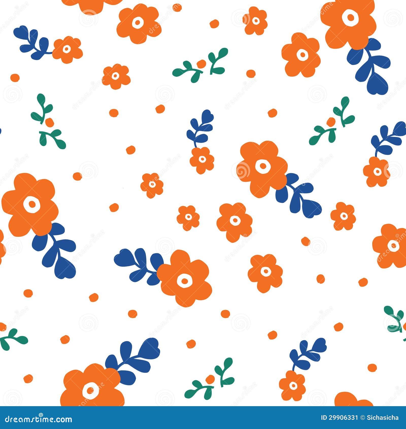Seamless Cute Colorful Flowers Background Pattern Stock Image - Image ...