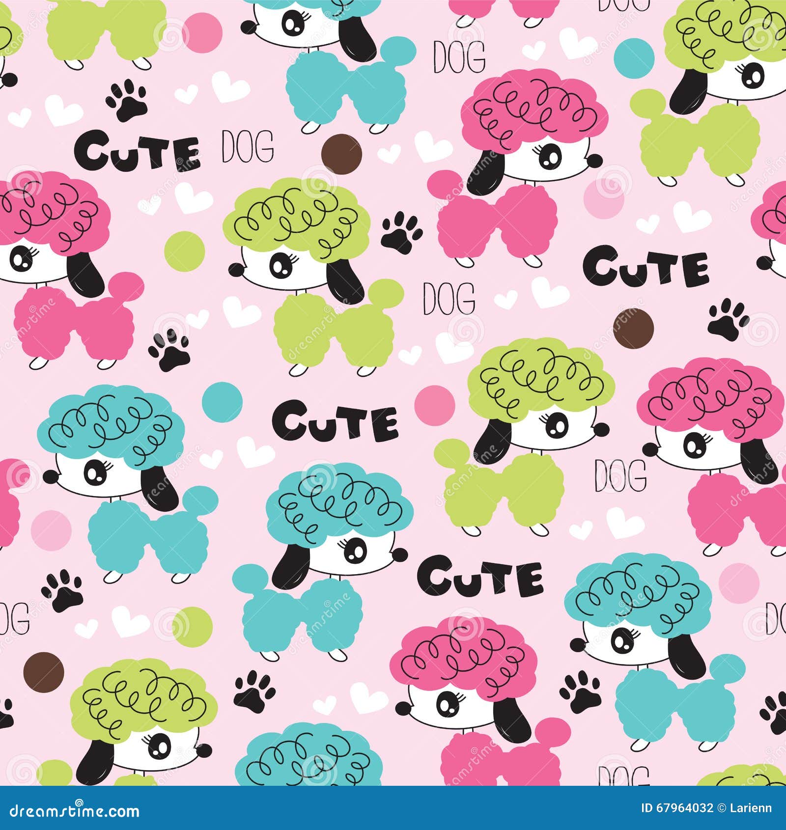 Seamless Cute Dog Pattern Vector Illustration Stock Vector ...