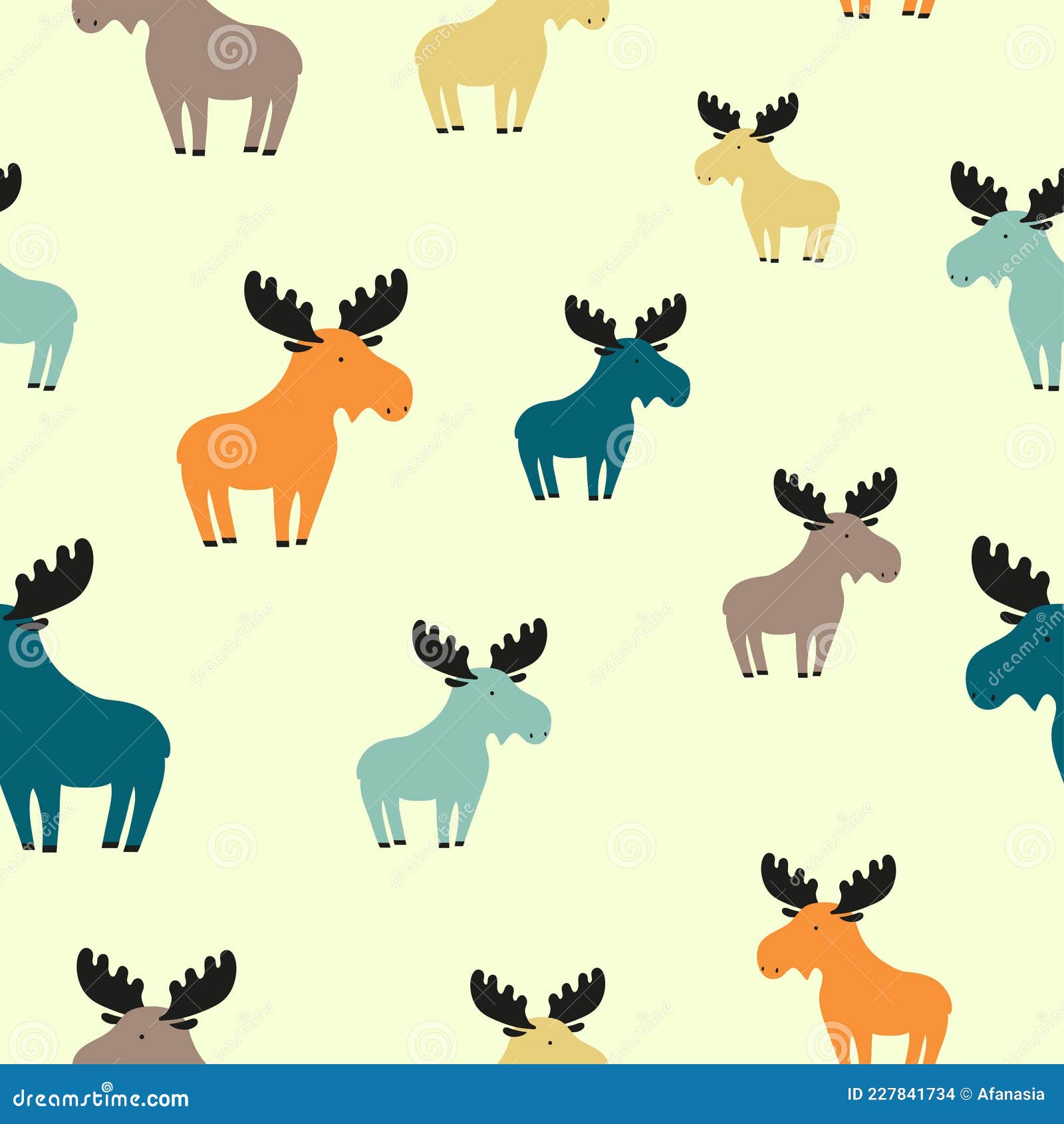 Seamless cute elk pattern. stock vector. Illustration of character ...