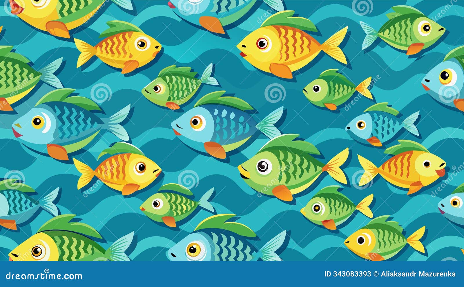 Seamless Cute Fish Patterns Background, Repeating Texture Tiles Stock ...