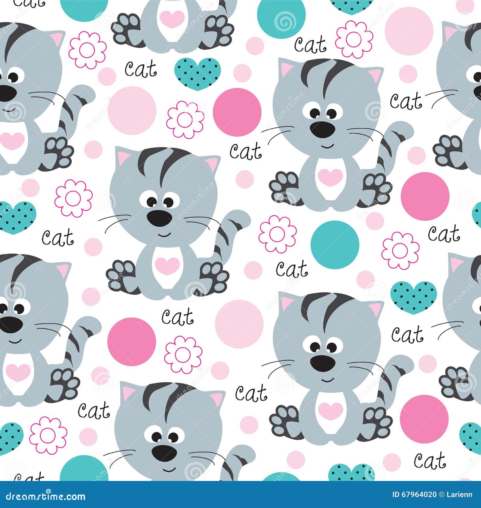 Seamless Cute and Flower Cute Seamless Pattern Vector Illustration ...