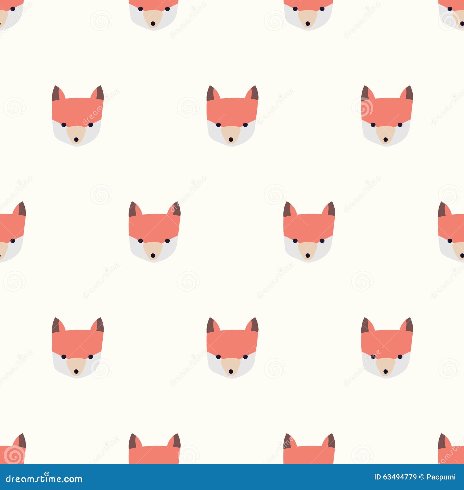 Seamless cute fox pattern stock illustration. Illustration of textile ...