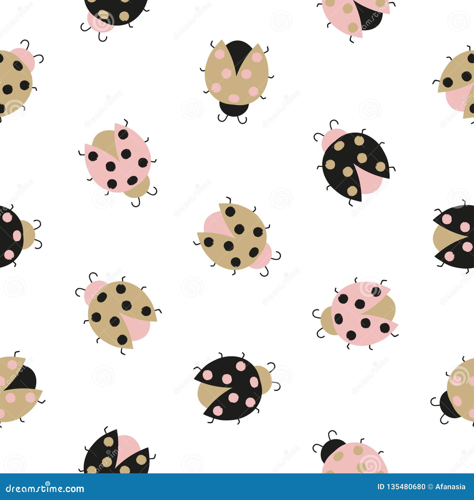 Ladybug Pattern Cartoon Vector | CartoonDealer.com #59733129