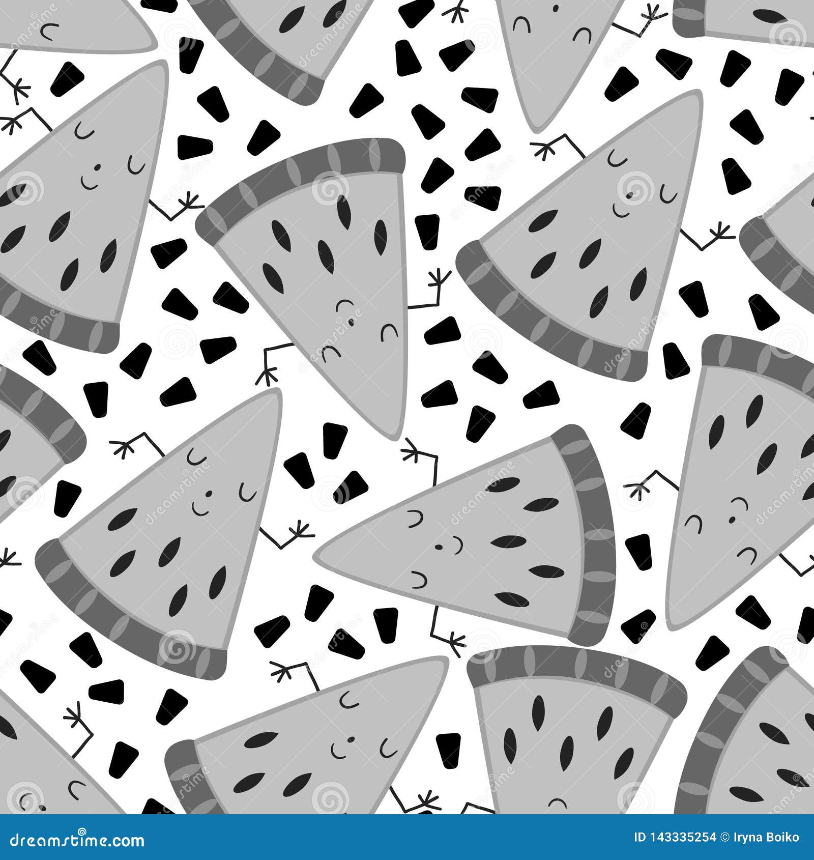 Seamless Cute Melon Fruit Pattern Vector Illustration Stock Vector ...