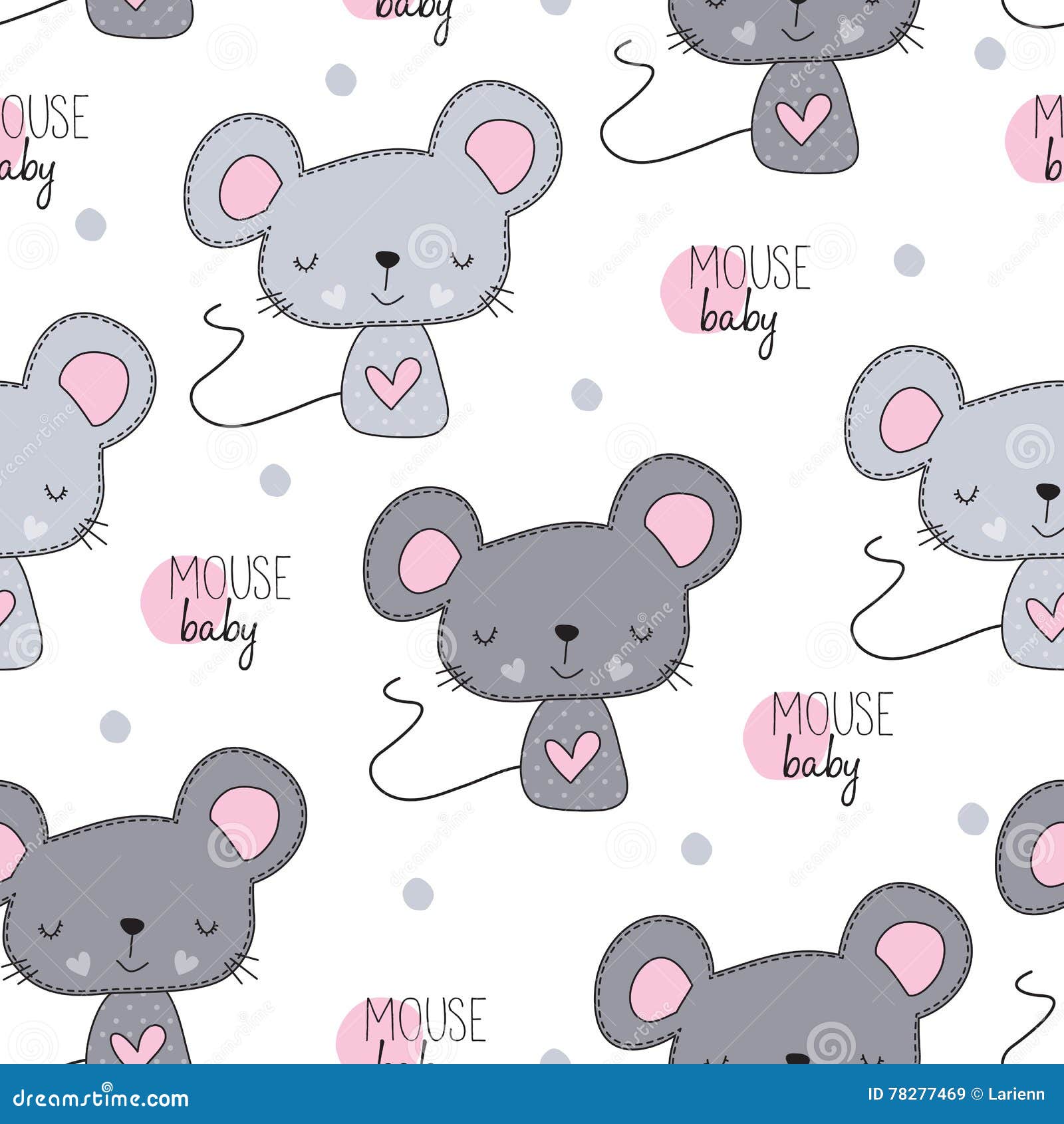 Seamless Cute Mouse Pattern Vector Illustration Stock Vector ...