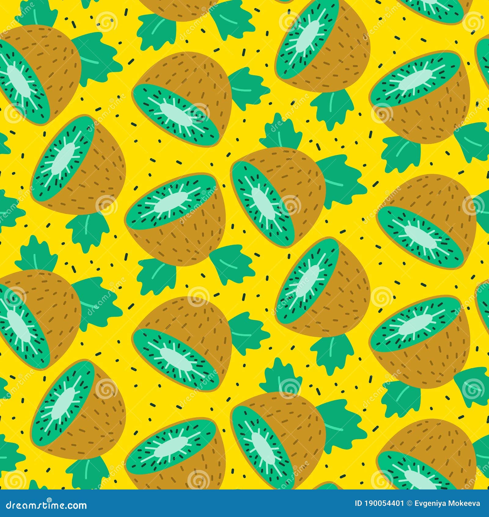 Seamless Cute Pattern with Kiwi Stock Vector - Illustration of fashion ...