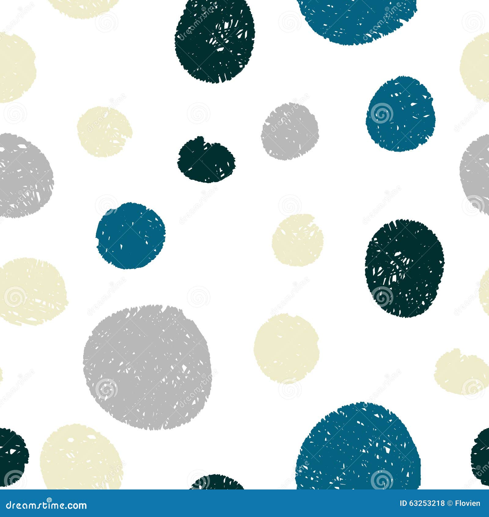 Seamless Cute Patterns - Circles Hatched Lines by Hand. Stock Vector ...