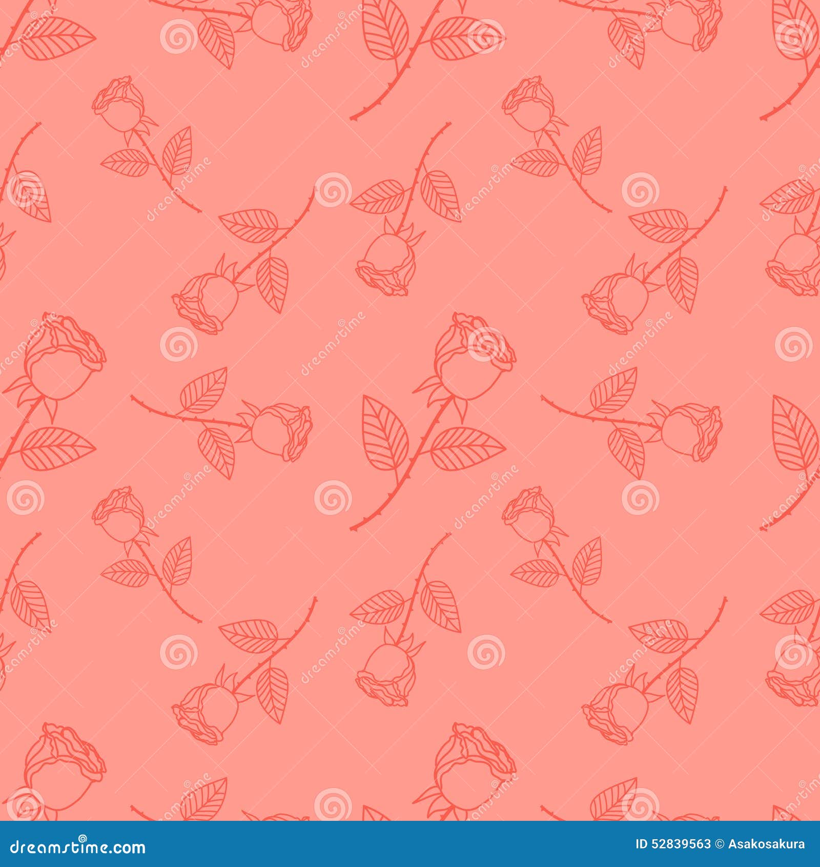 Seamless Cute Rose ,flower Pattern Vector Stock Vector - Illustration ...