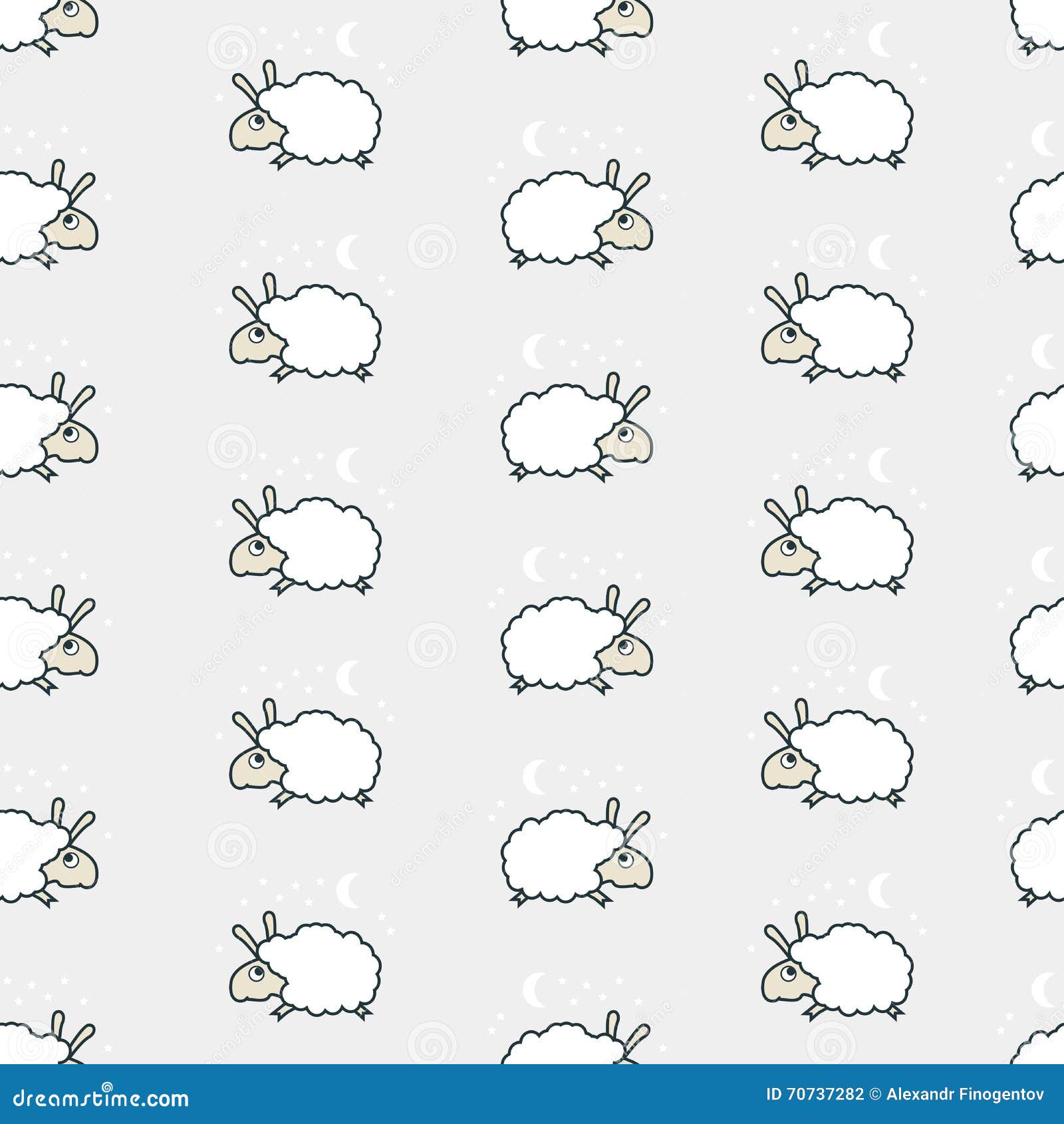 Seamless Cute Sheep Pattern. Stock Illustration - Illustration of color ...