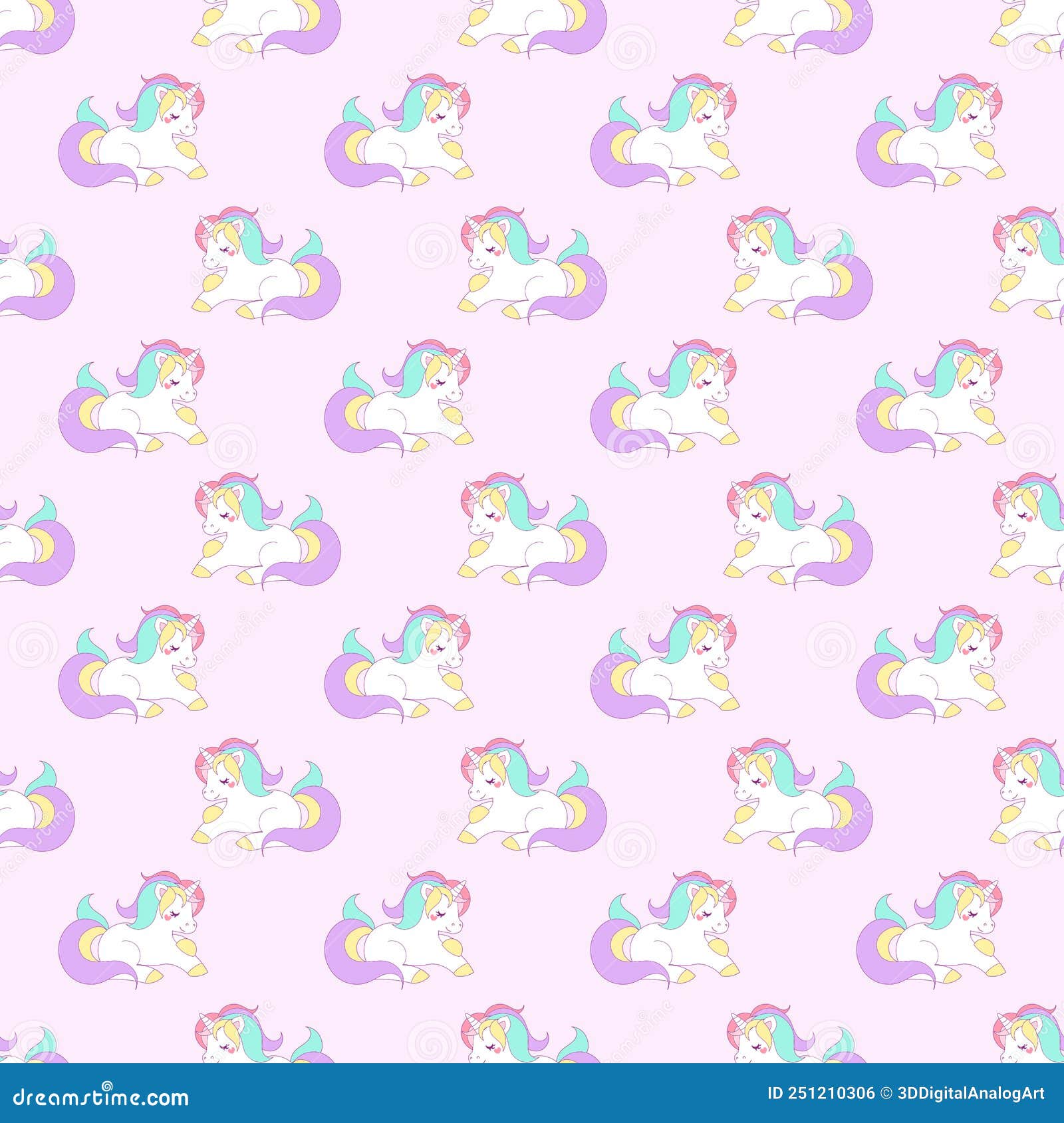 Seamless Cute Unicorn Texture - Cute Pattern Stock Vector ...